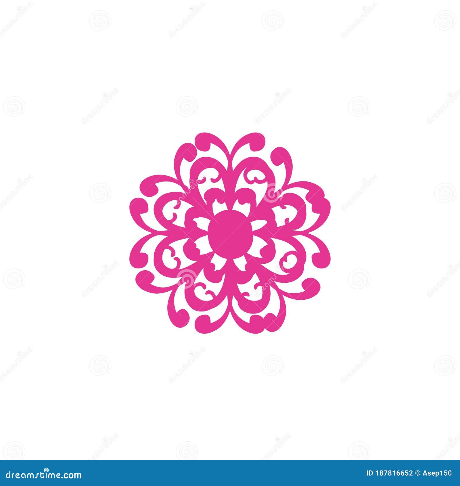 Pink Beautiful Flower Logo and Icon Stock Illustration - Illustration ...