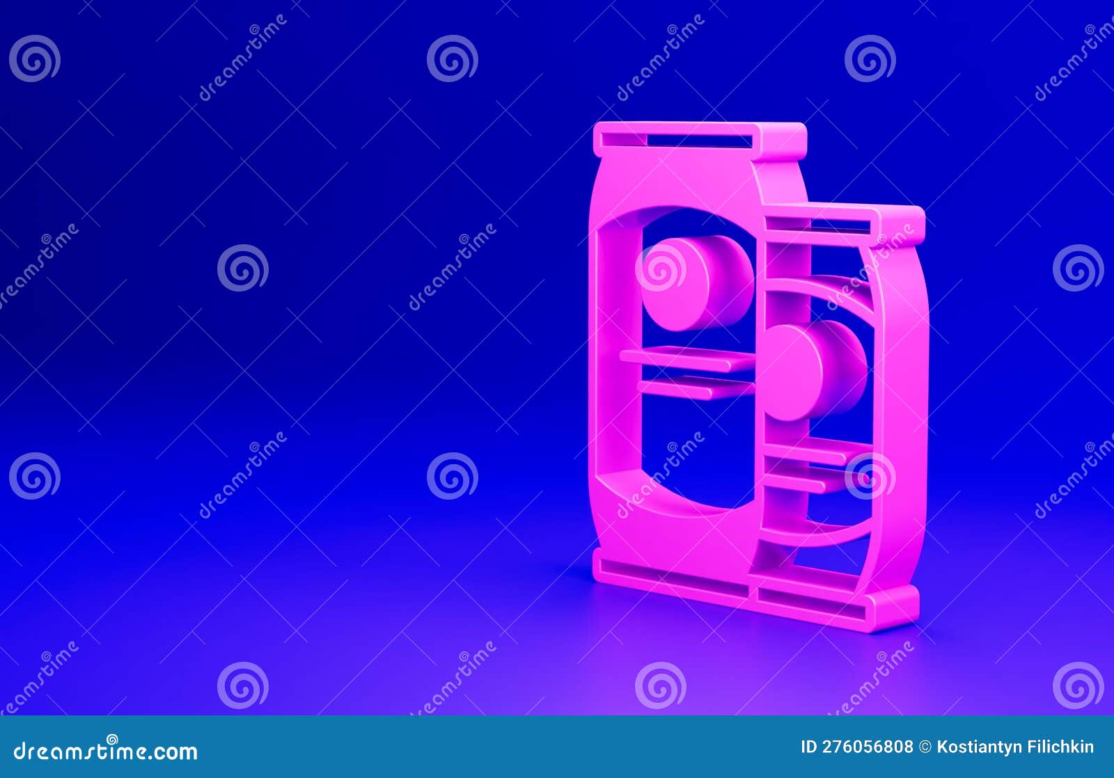 Pink Beer Can Icon Isolated on Blue Background. Minimalism Concept ...