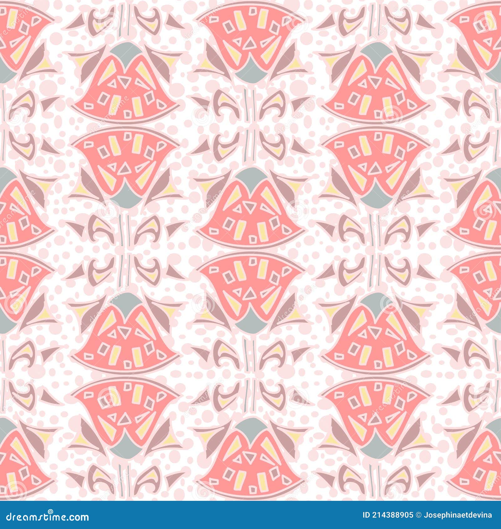 Pink Bell Shapes Abstract Decorative Repeat Pattern Stock Vector ...