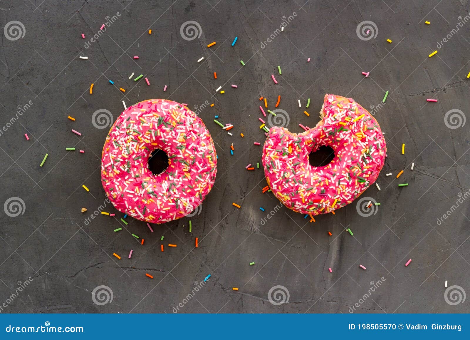 Top View Of Glazed Twist Donuts In Row On Parchment Paper Royalty-Free ...