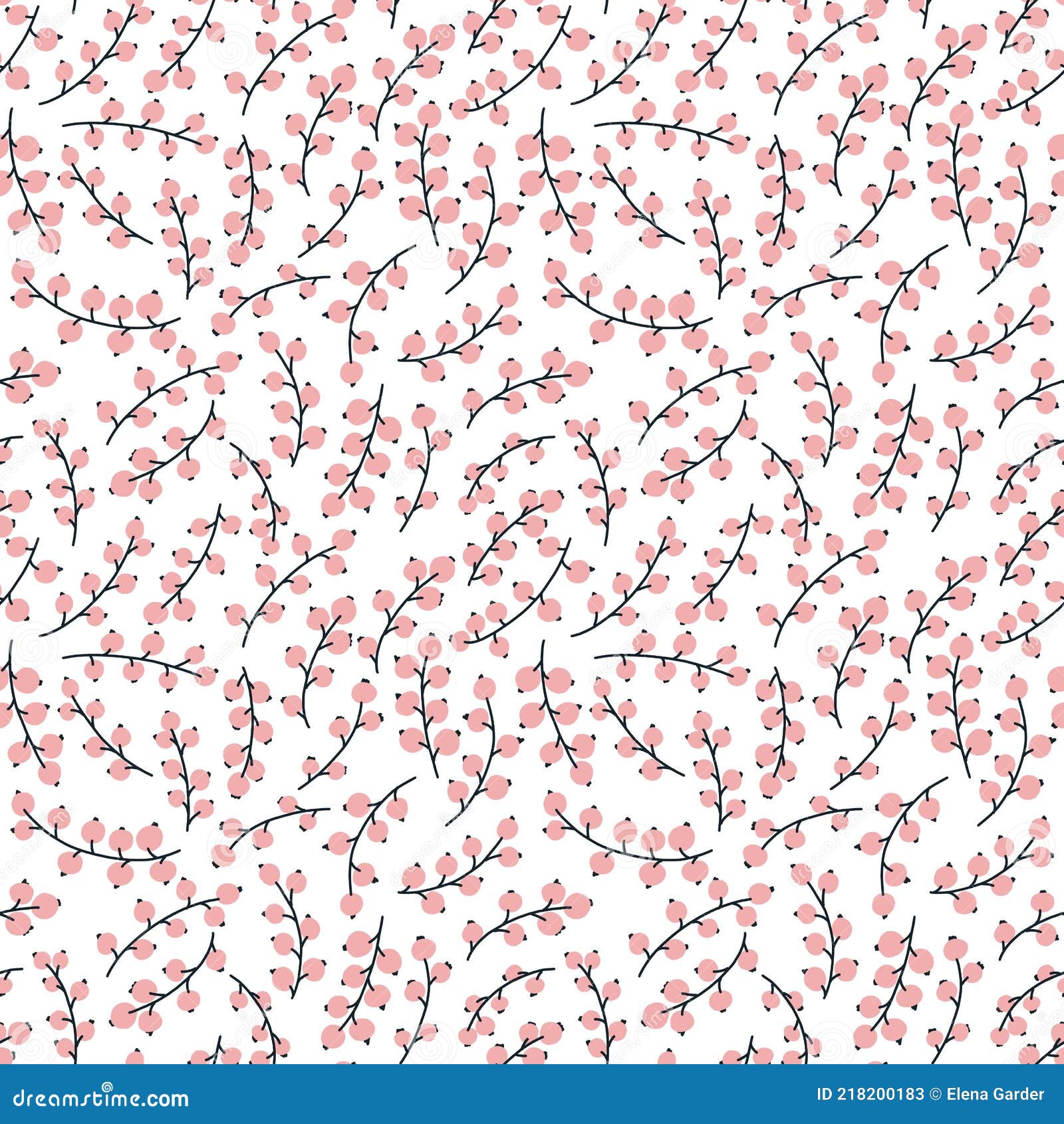 Pink Berry Pattern. Current Seamless Print for Textile Design Stock ...
