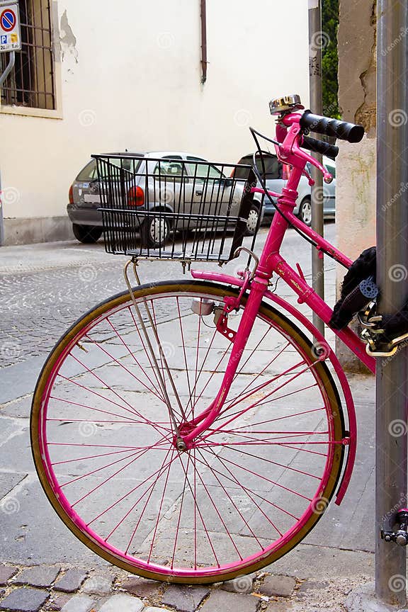 Pink bicycle stock image. Image of bike, bicycle, wheel - 20135379