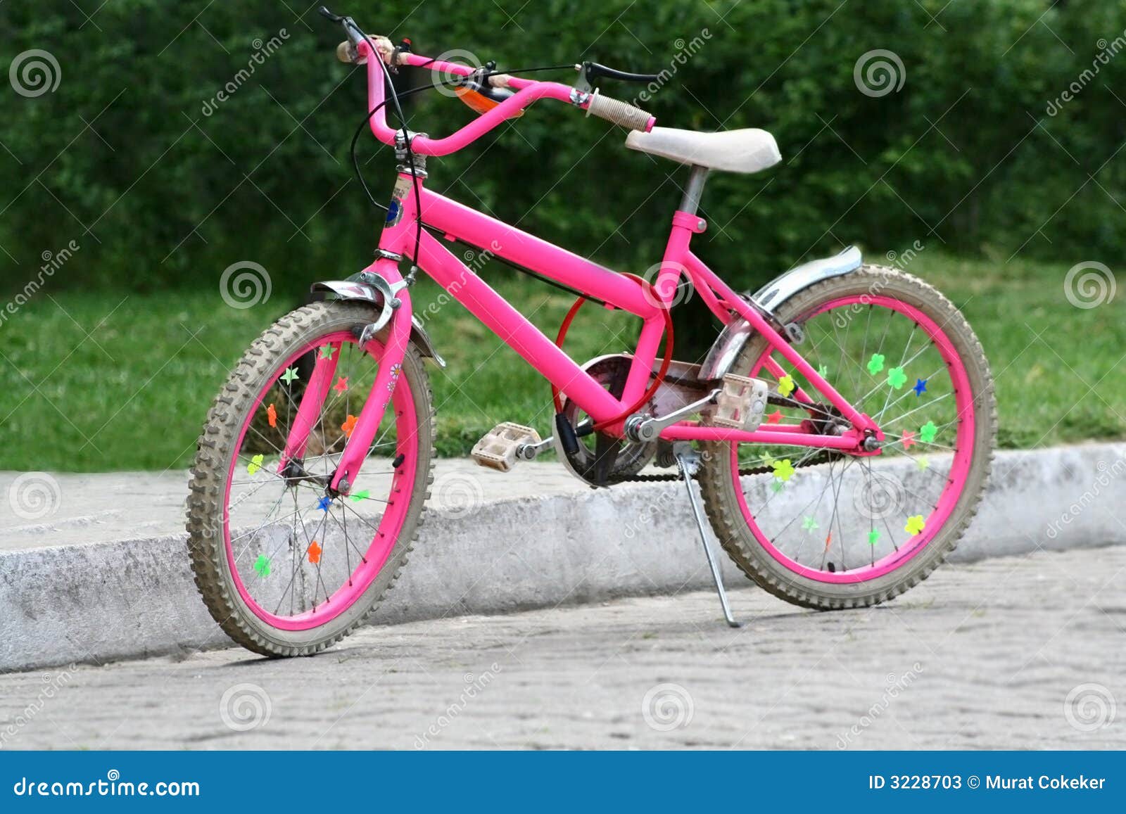 Pink bicycle stock image. Image of lock, nature, sport - 3228703