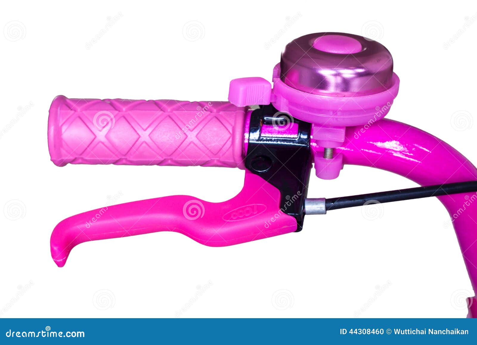 Pink Bicycle Bell and Handlebar Stock Photo - Image of shiny, bicycle ...