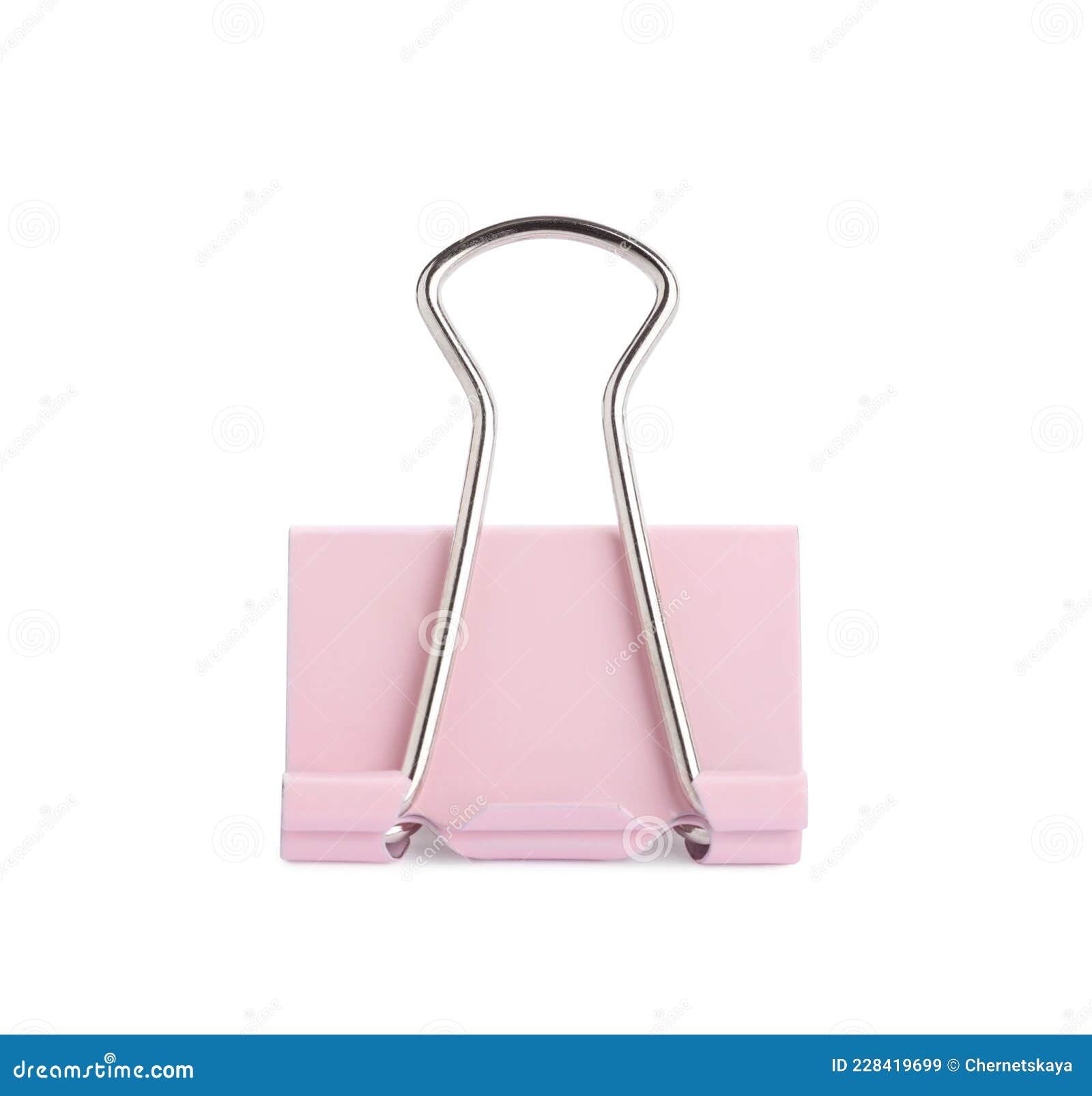 Pink Binder Clip Isolated on White. Stationery Item Stock Image - Image ...