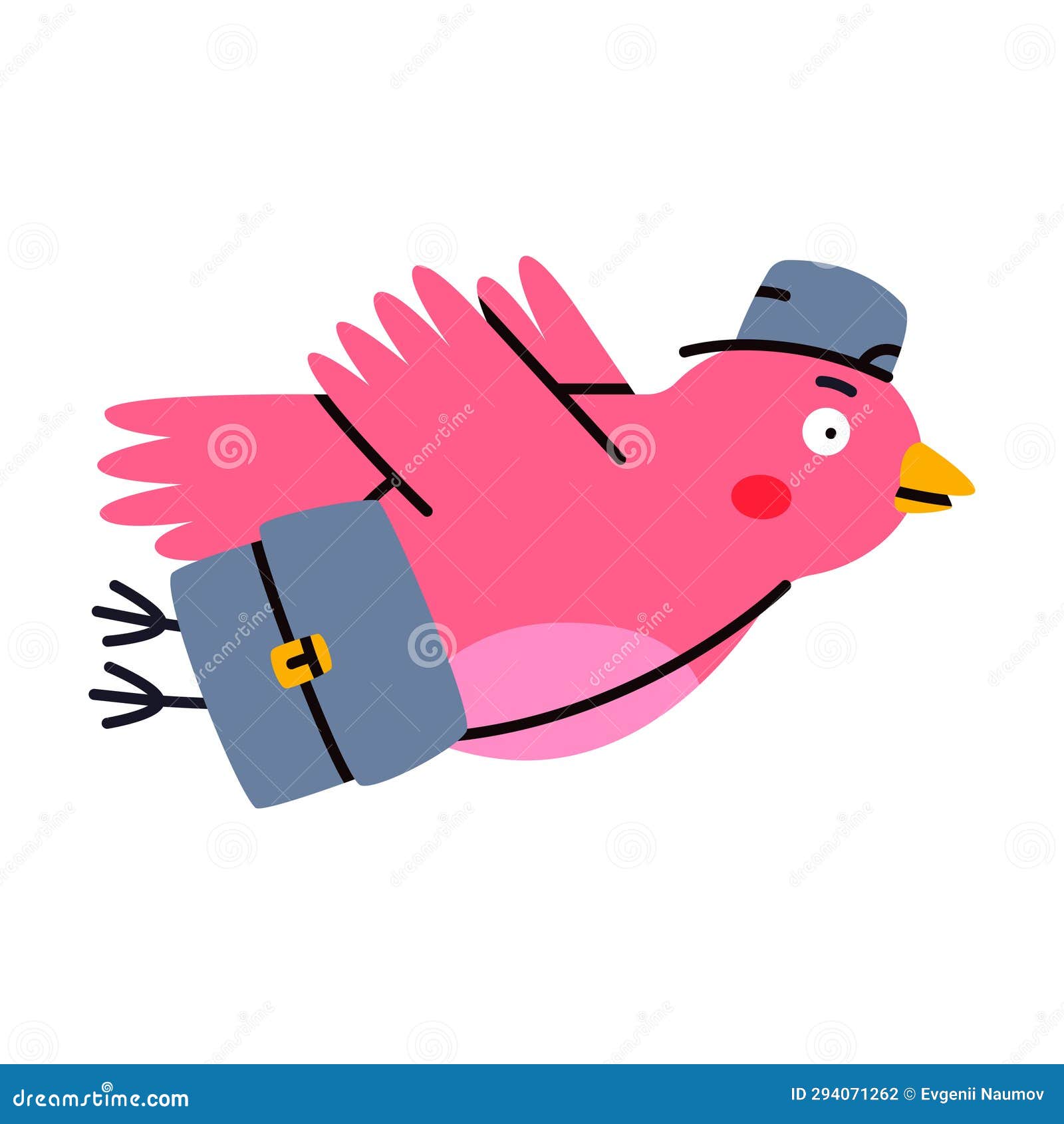 Pink Bird Carry Letter Envelope Flying with Post Vector Illustration ... Pink Bird Carry Letter Envelope Flying with Post Vector Illustration ...