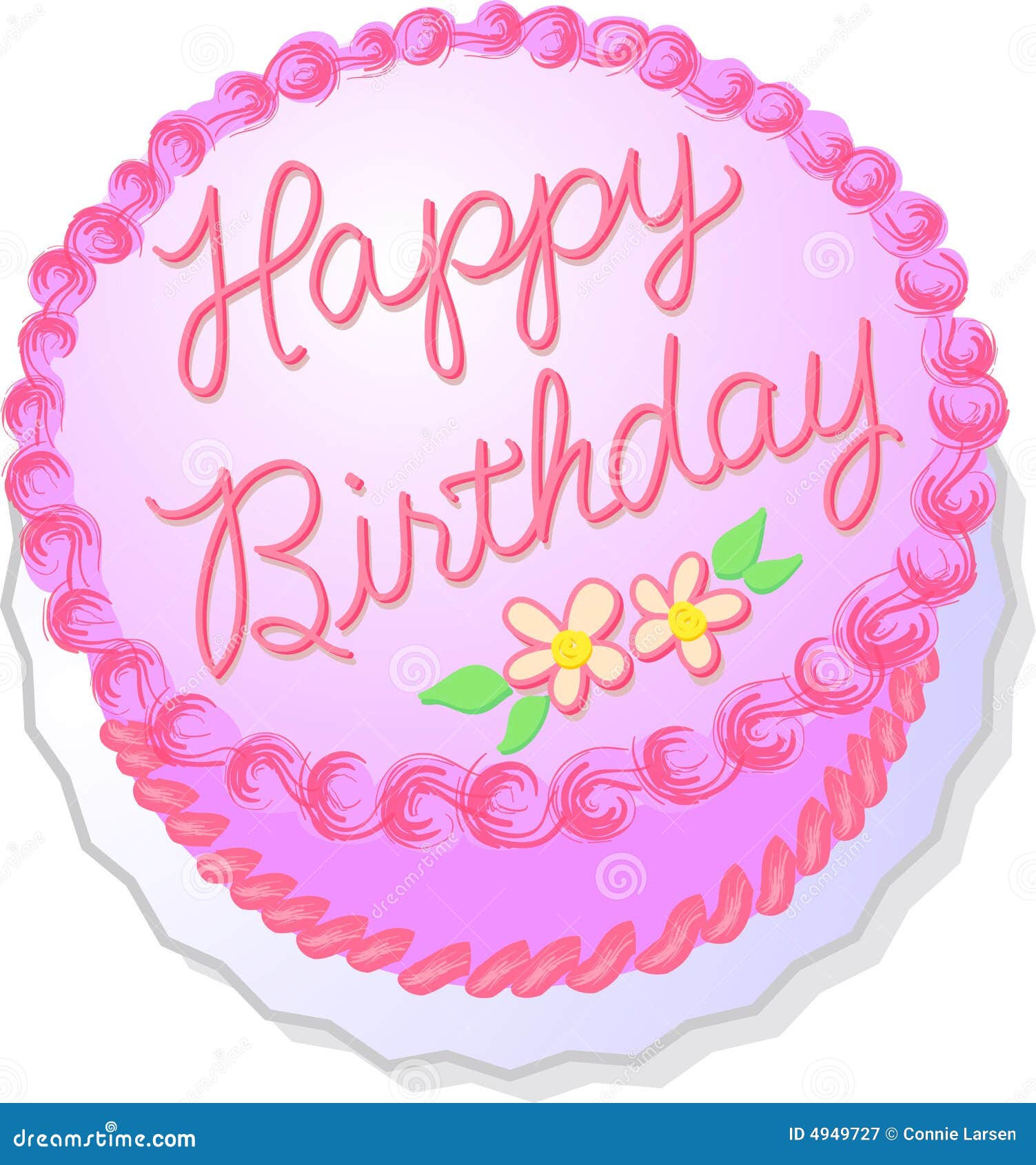 Pink Birthday Cake stock illustration. Illustration of feminine - 4949727