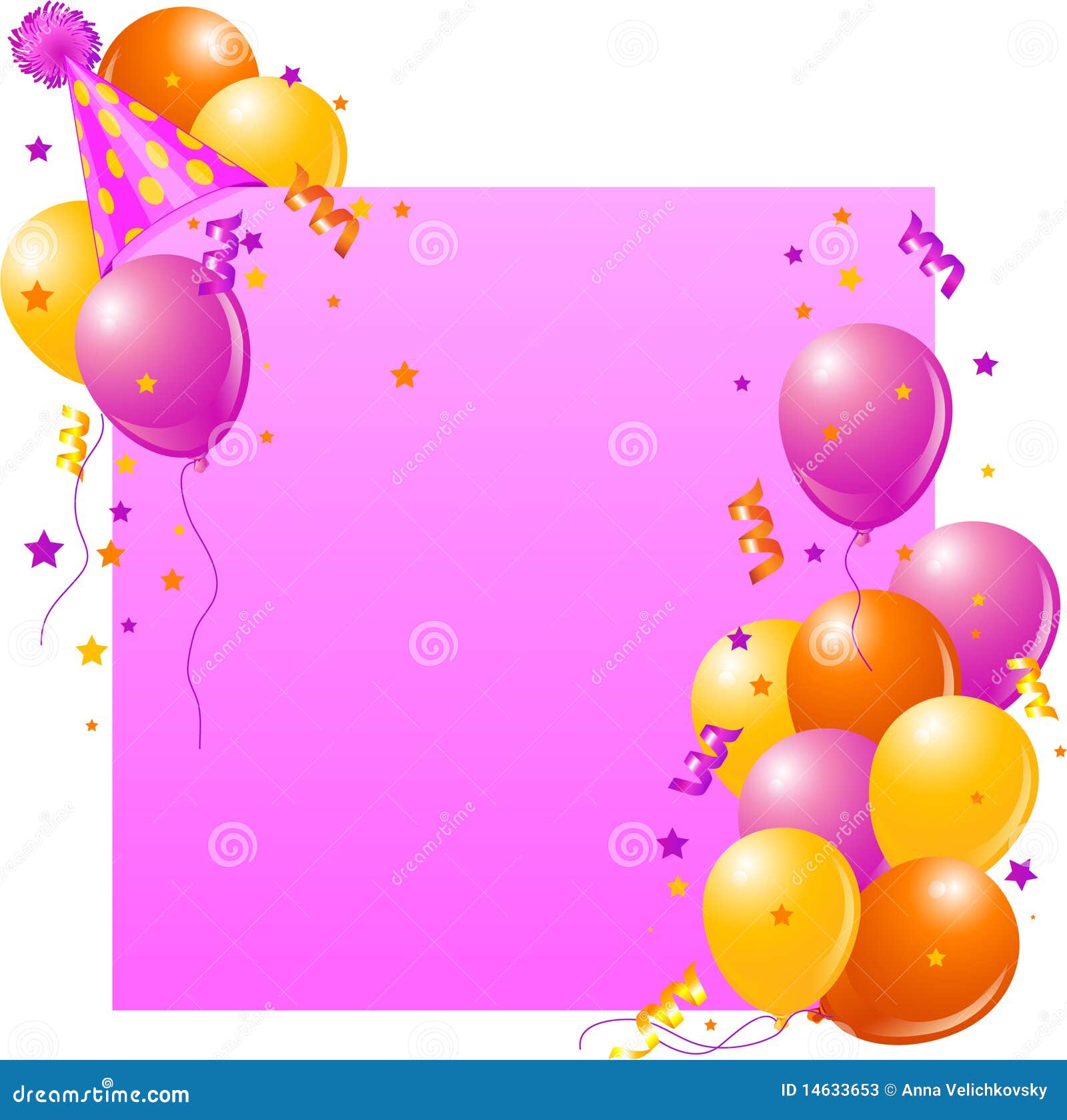 Pink Birthday card stock vector. Illustration of copy - 14633653