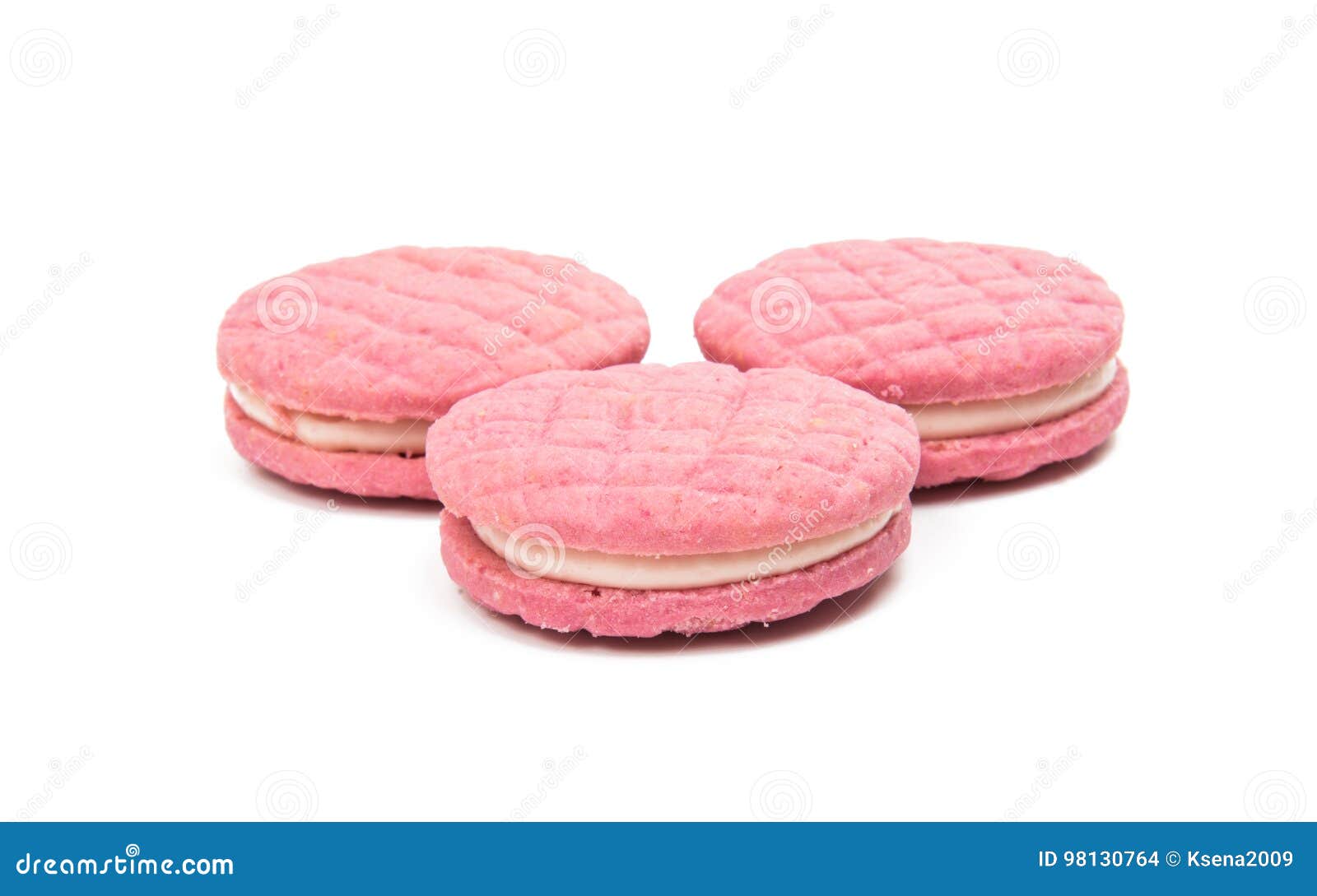 Pink biscuits isolated stock photo. Image of macaron - 98130764