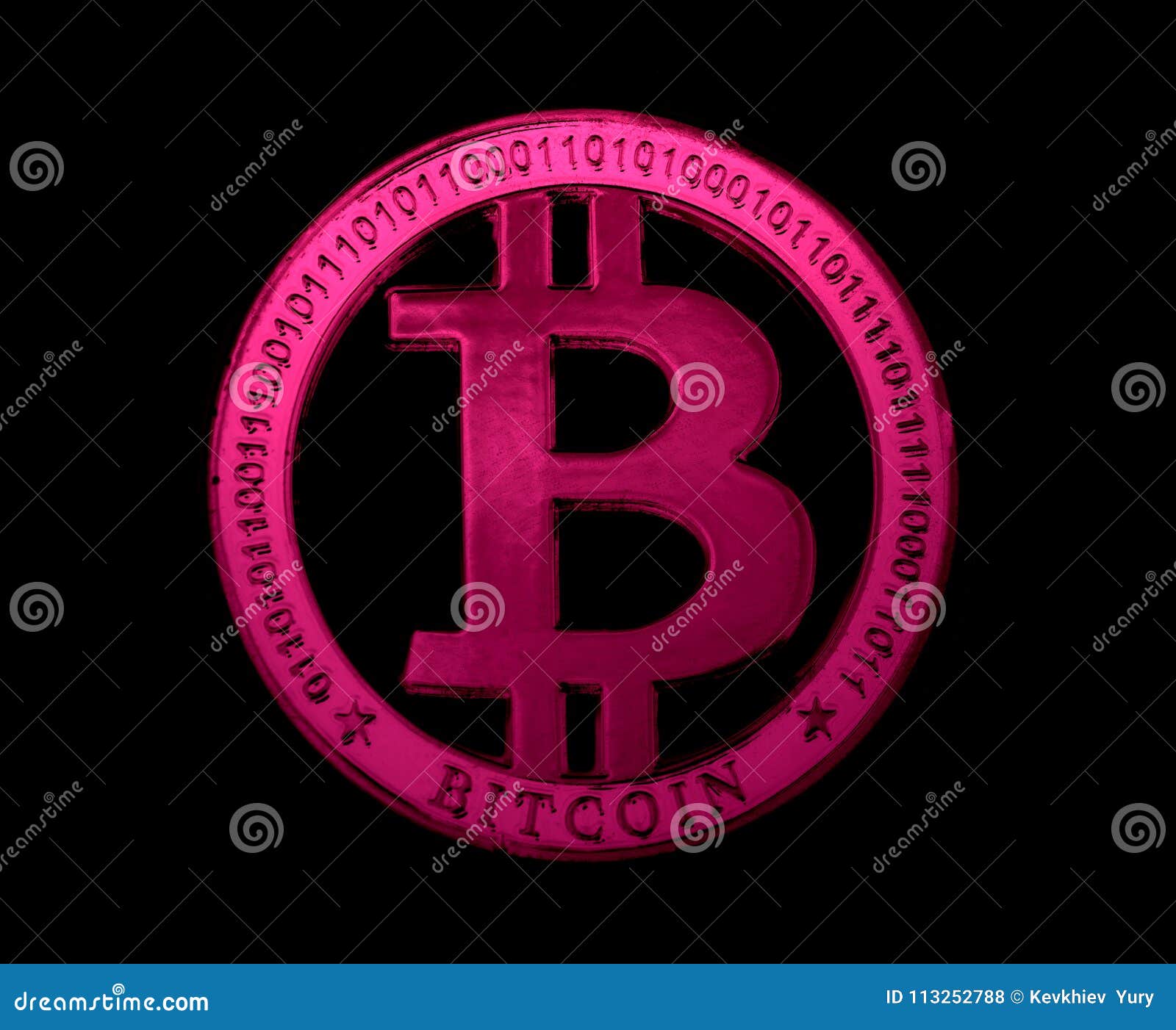 Pink Bitcoin Crypto Currency Stock Illustration - Illustration of ...