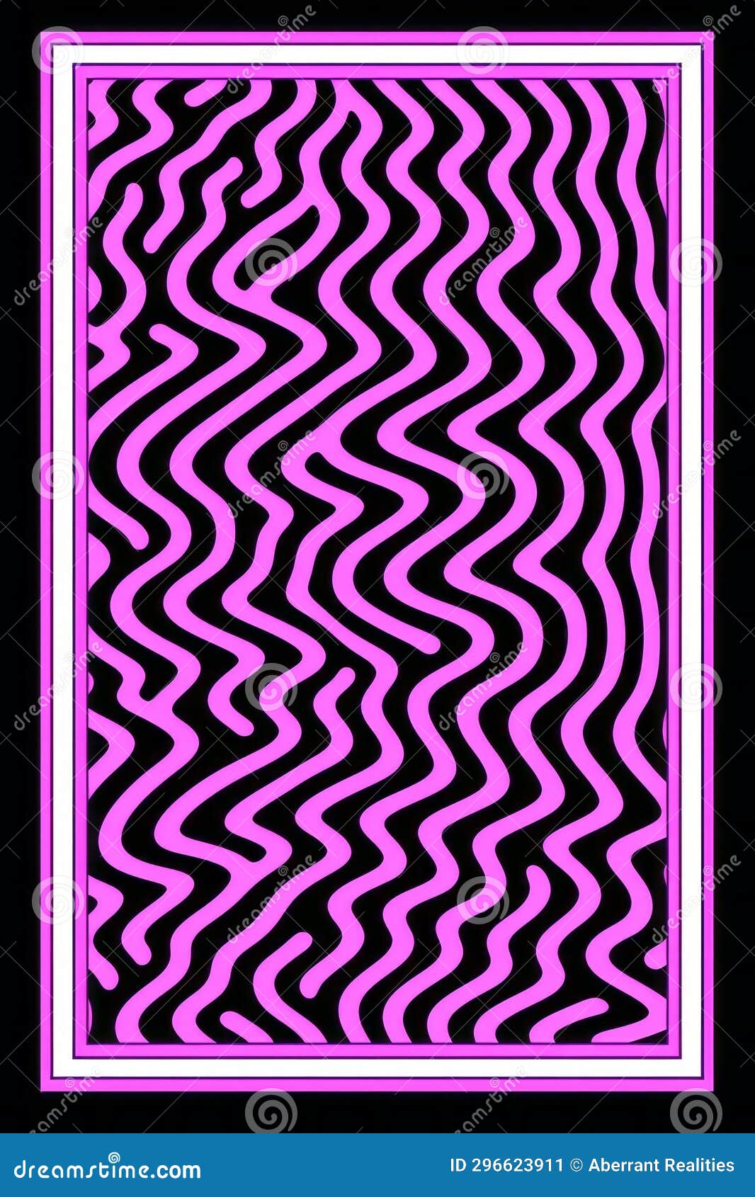 A Pink and Black Background with Wavy Lines Stock Illustration ...