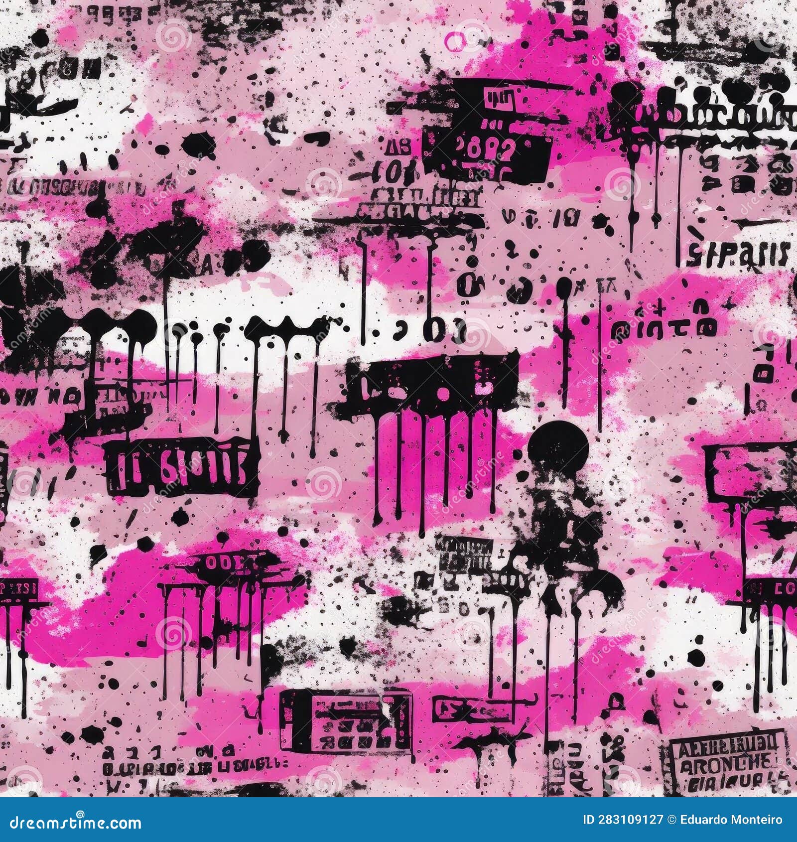 Pink and Black Graffiti Art with High Tonal Range and Aestheticized ...