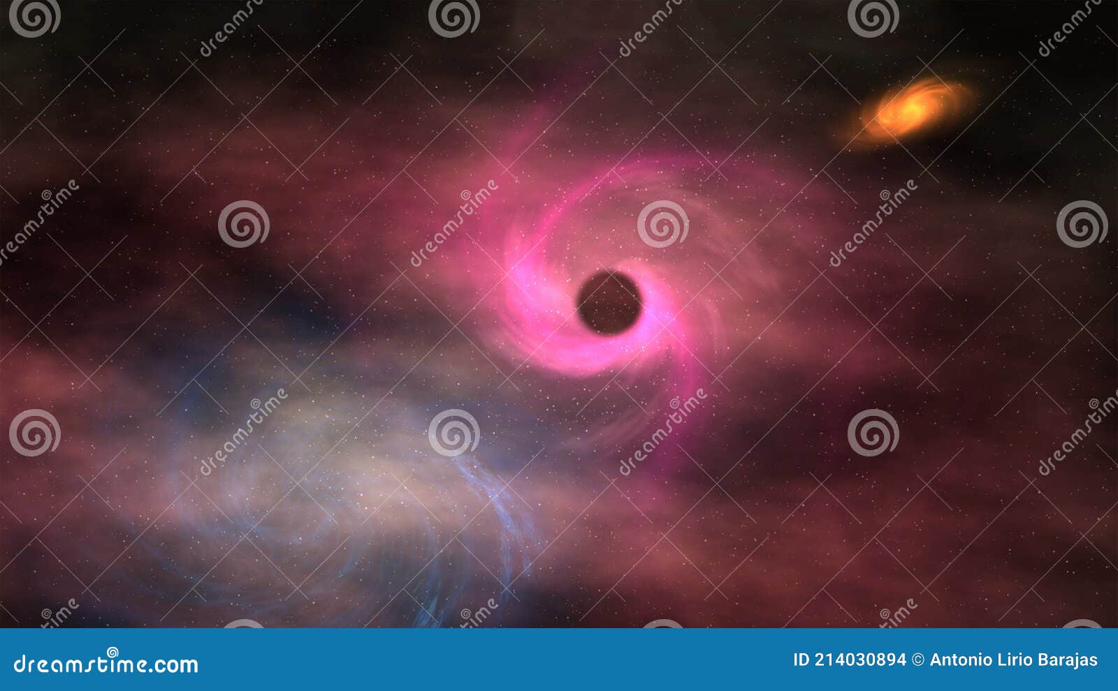 Pink Black Hole in the Space Stock Illustration - Illustration of ...