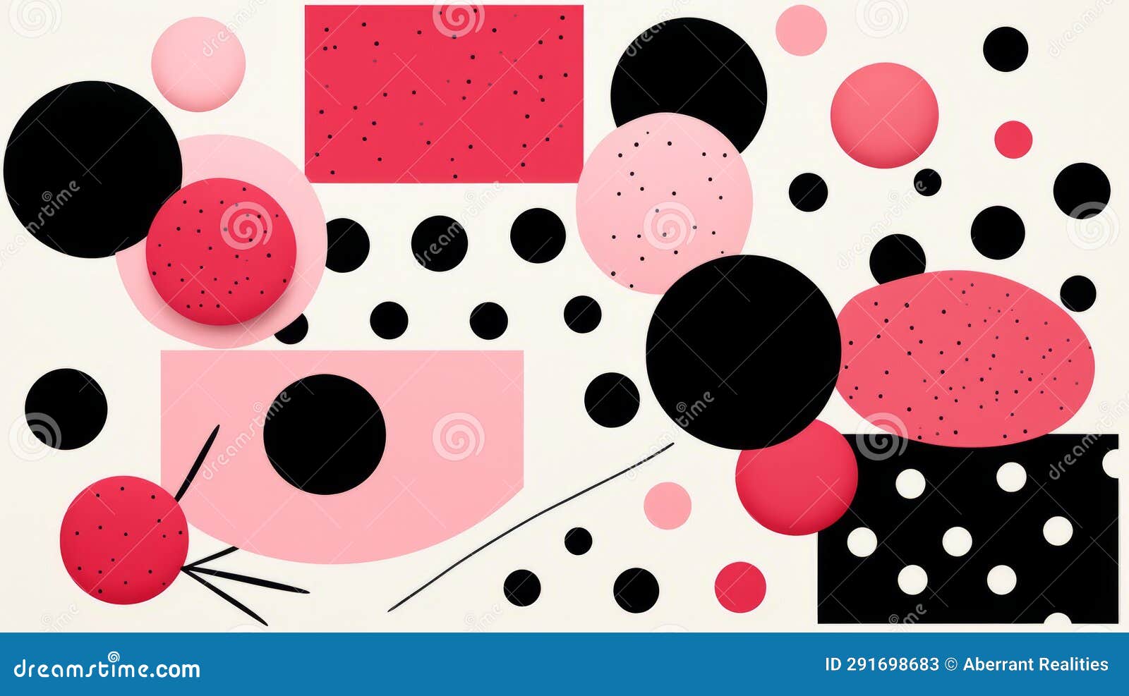 Pink and Black Polka Dots on a White Background Stock Illustration ...