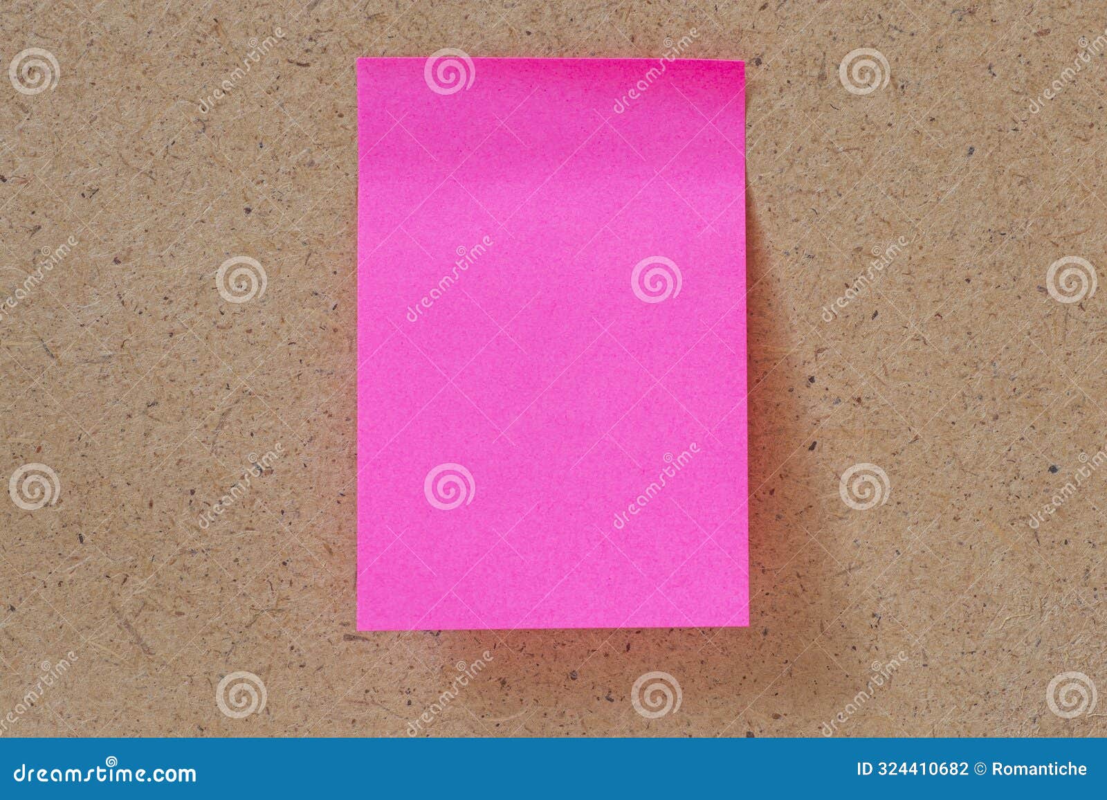 Pink Blank Note Sticked To Wooden Notice Board Stock Photo - Image of ...