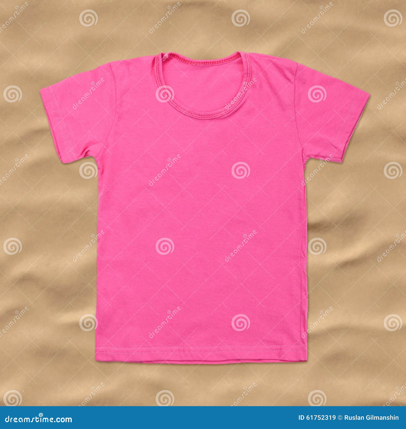 Pink Blank T-shirt on Dark Sand Background Stock Image - Image of ...