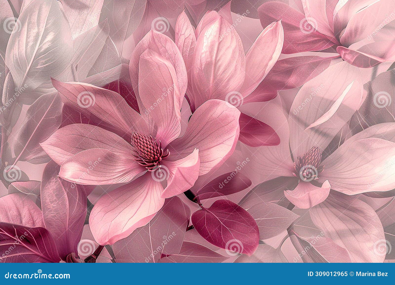 Pink Blooming Magnolia Flower Abstract Close-up Stock Image - Image of ...