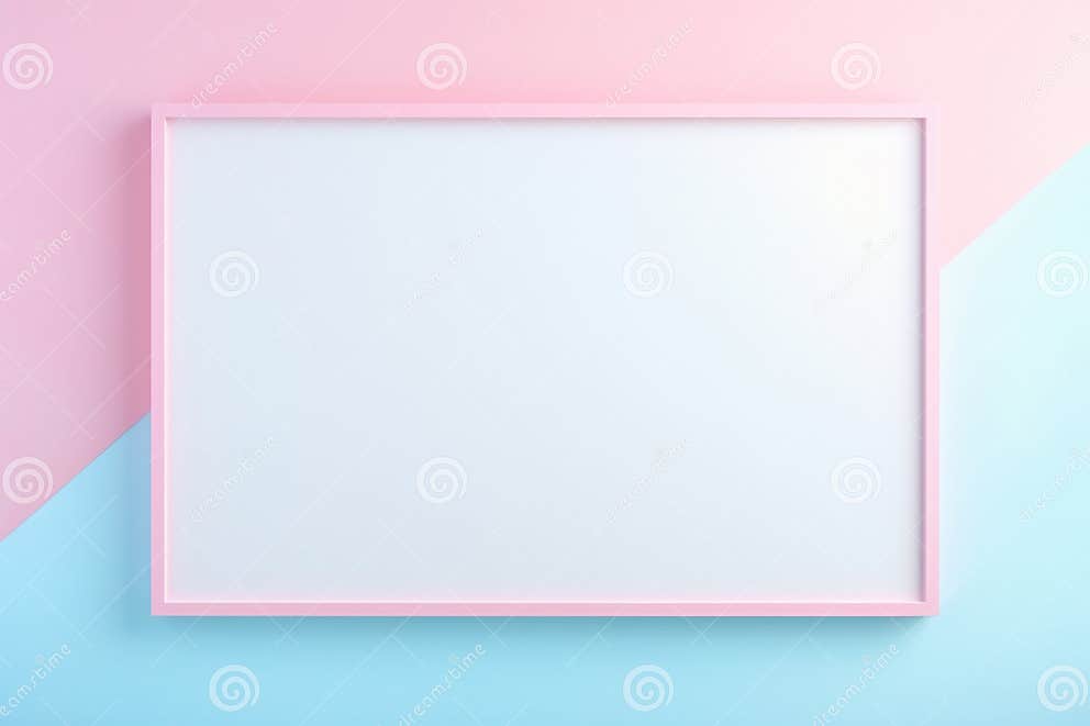 Pink and Blue Abstract Background or Pattern with White Empty Mockup ...
