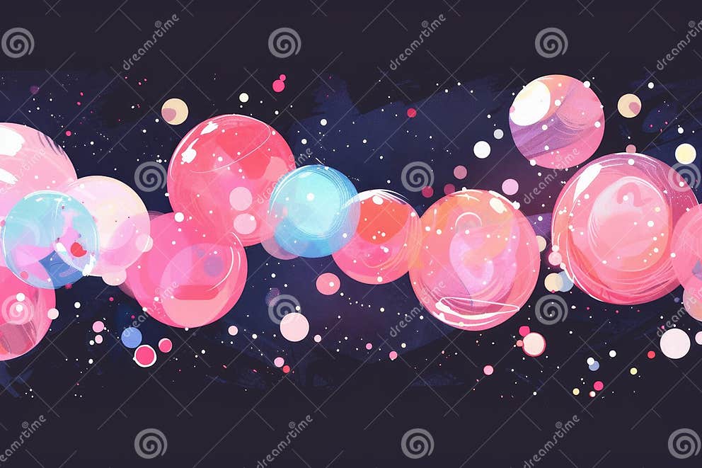 Pink and Blue Bubbles on a Black Background. Generative AI Stock ...