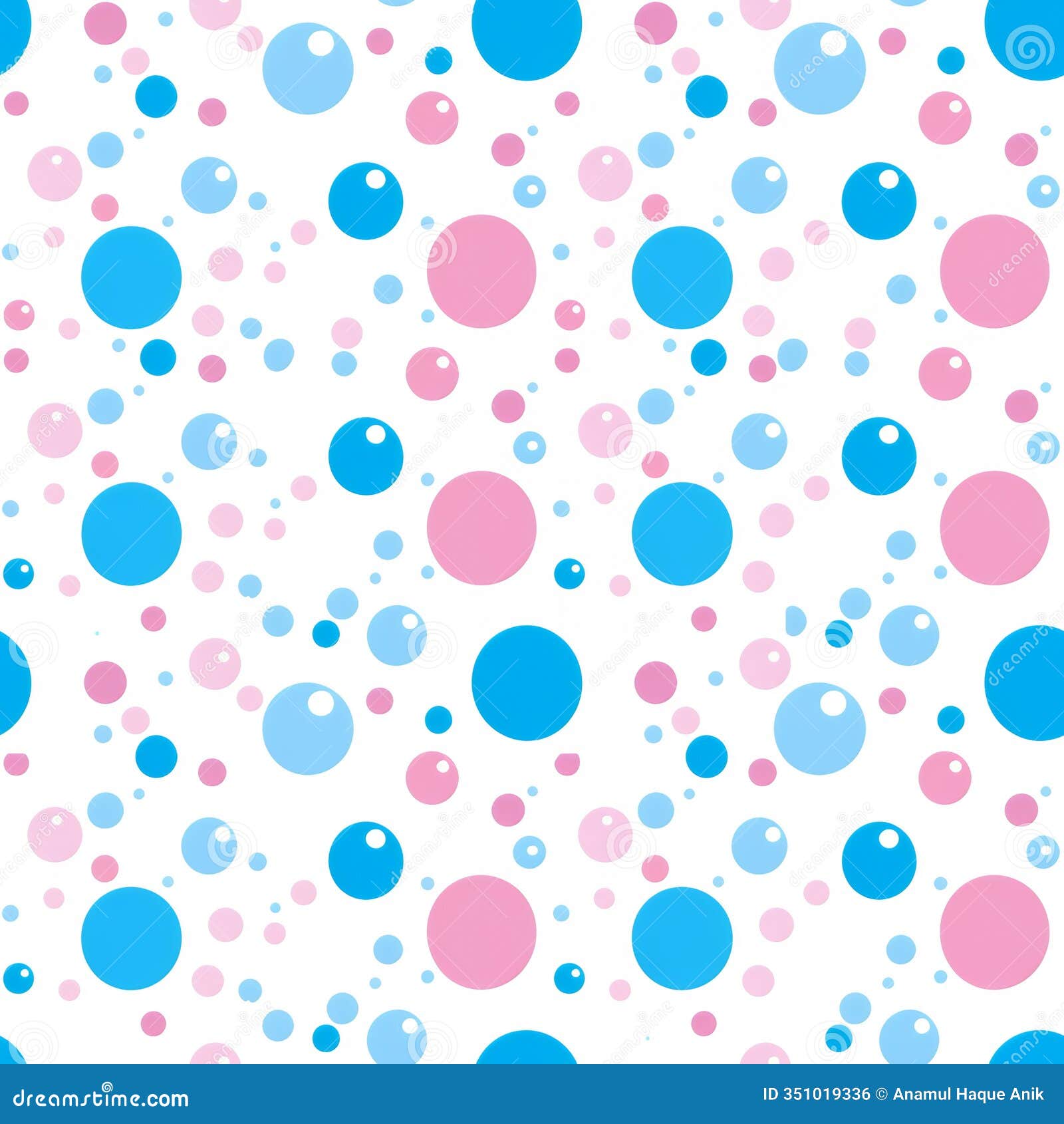 Pink and Blue Bubbles on a White Background Stock Illustration ...