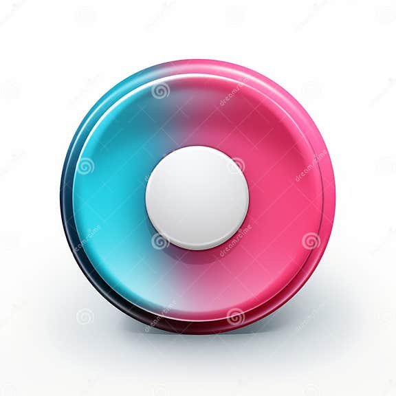 A Pink and Blue Button on a White Background Stock Illustration - Illustration of shiny, science ...