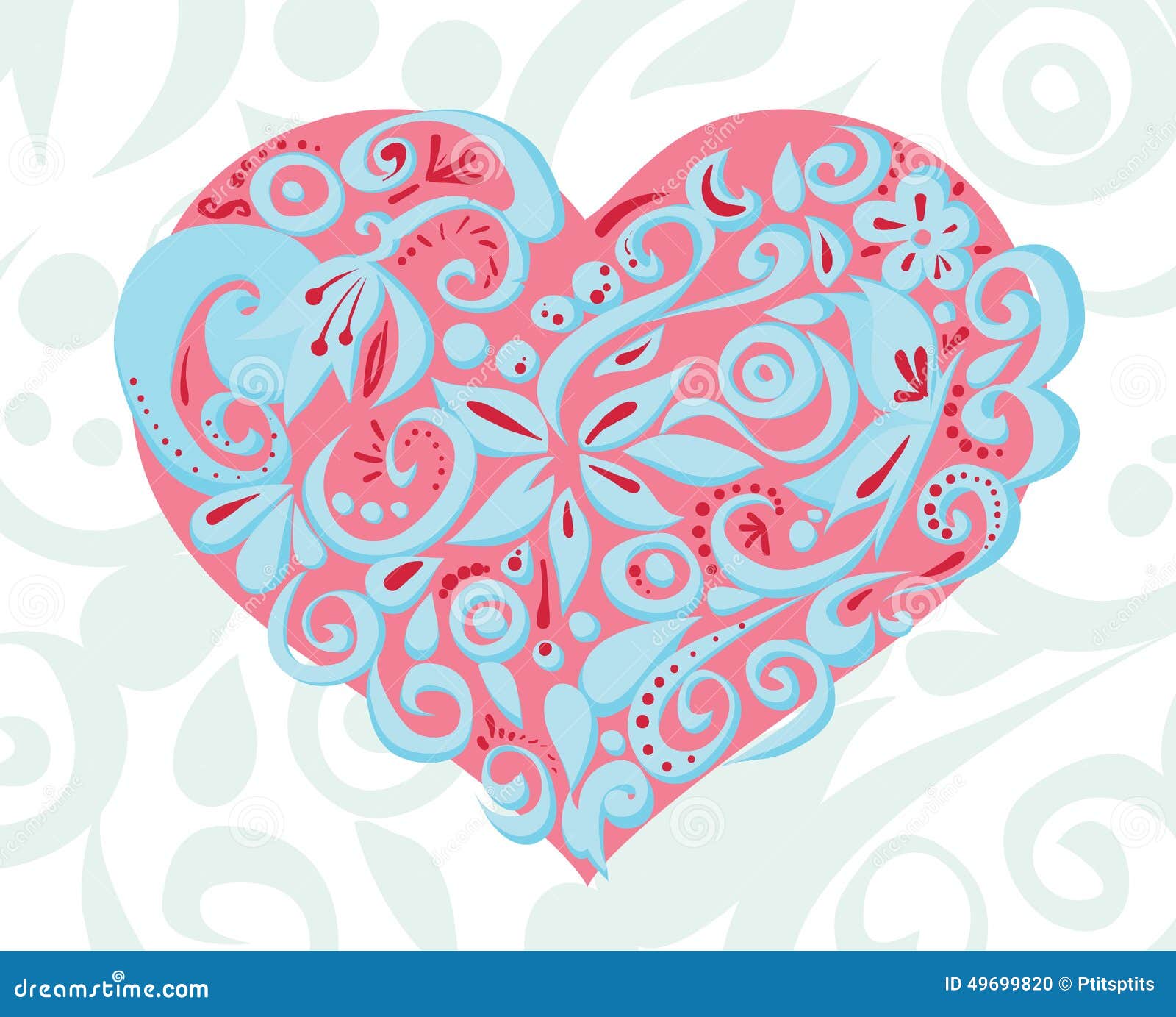 Pink blue carved heart stock vector. Illustration of ethnicity - 49699820