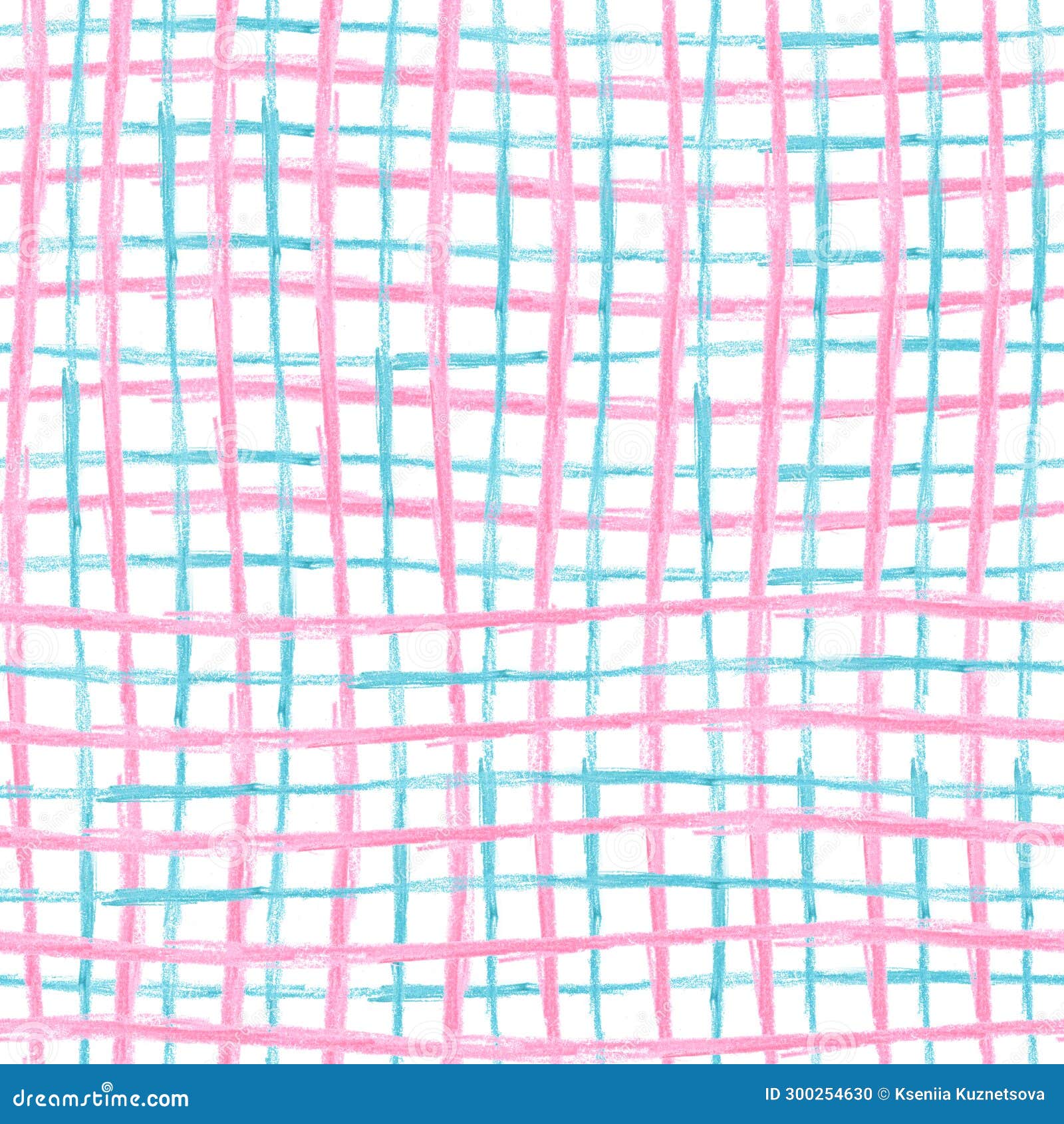 Pink and Blue Checkered Background. Seamless Grid of Pencil Lines Stock ...