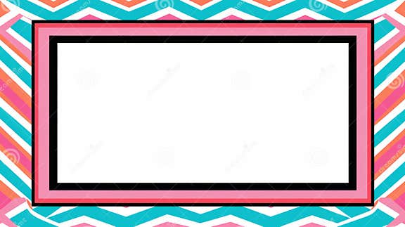 A Pink and Blue Chevron Background with a Square Frame Stock ...
