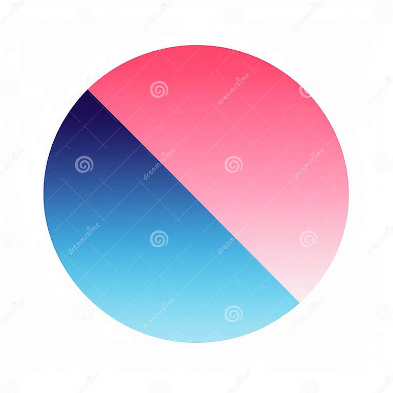 A Pink and Blue Circle on a White Background Stock Illustration ...