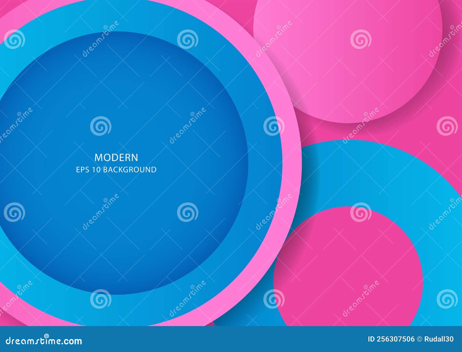 Pink and blue circles stock vector. Illustration of color - 256307506