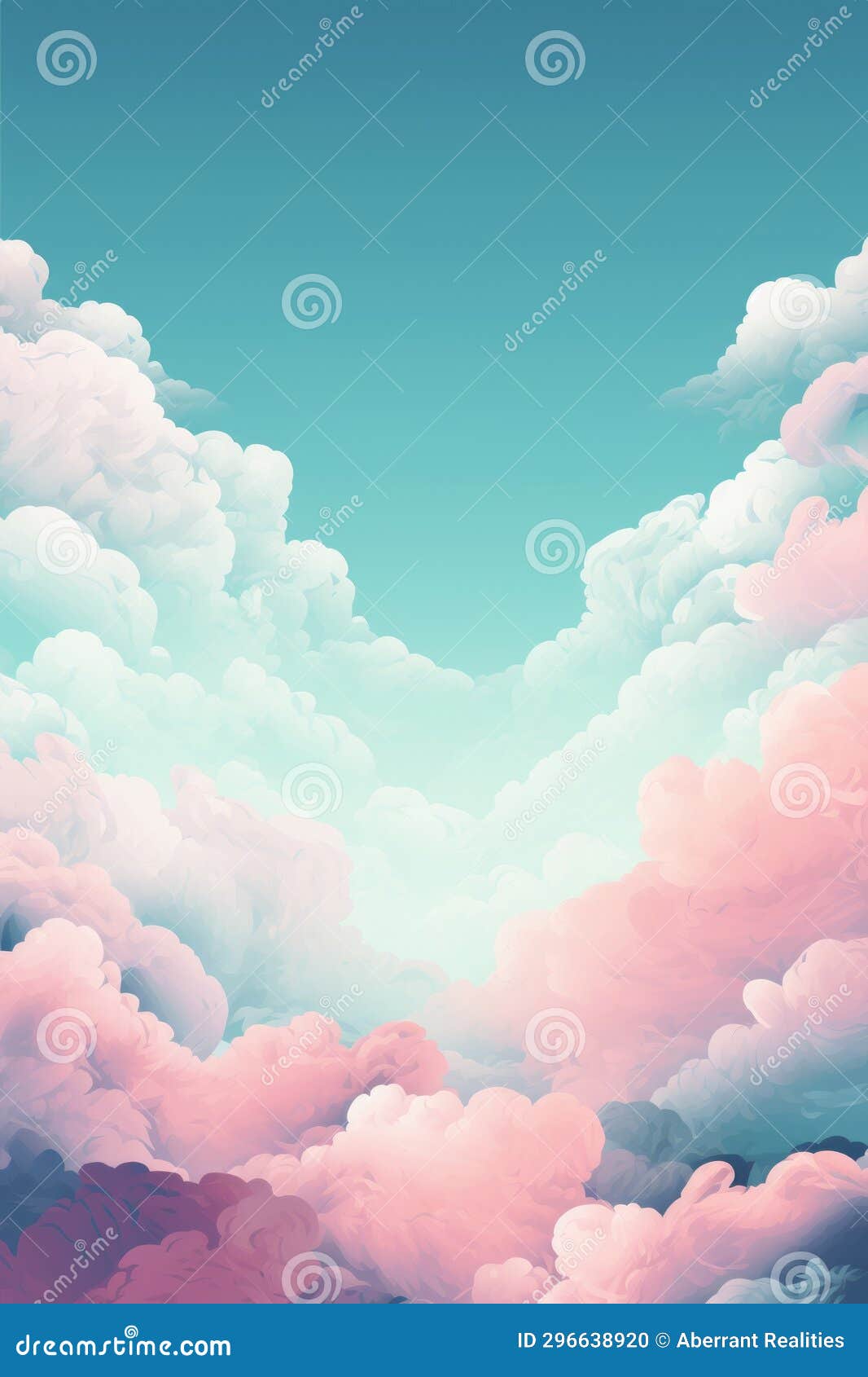 Pink and Blue Clouds in the Sky Stock Illustration - Illustration of ...