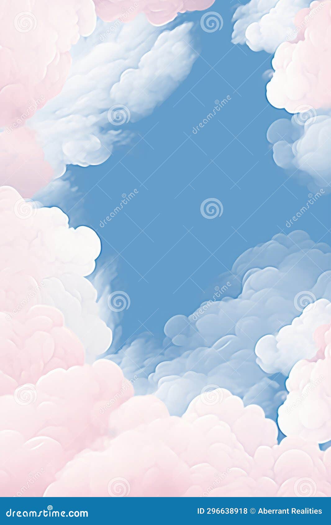 Pink and Blue Clouds in the Sky with a Blue Sky Background Stock ...