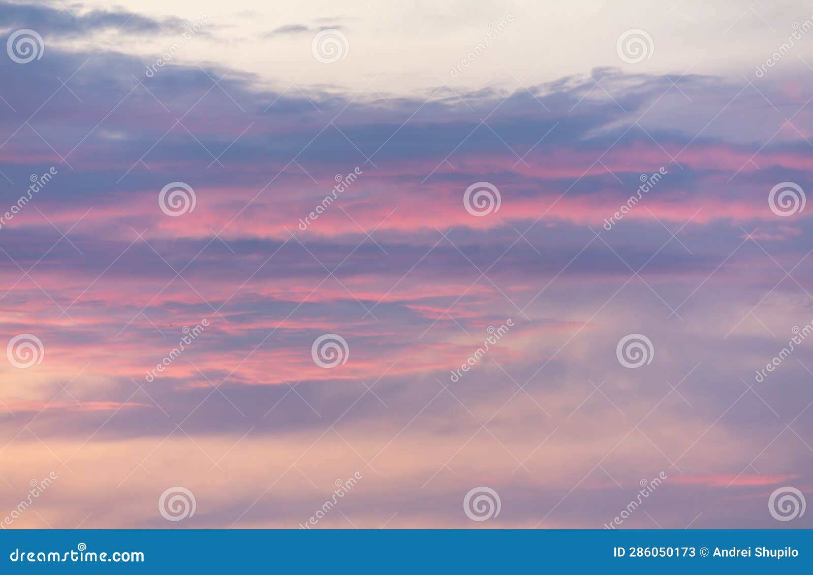 Pink Blue Clouds at Sunset As Background Stock Image - Image of cloud ...