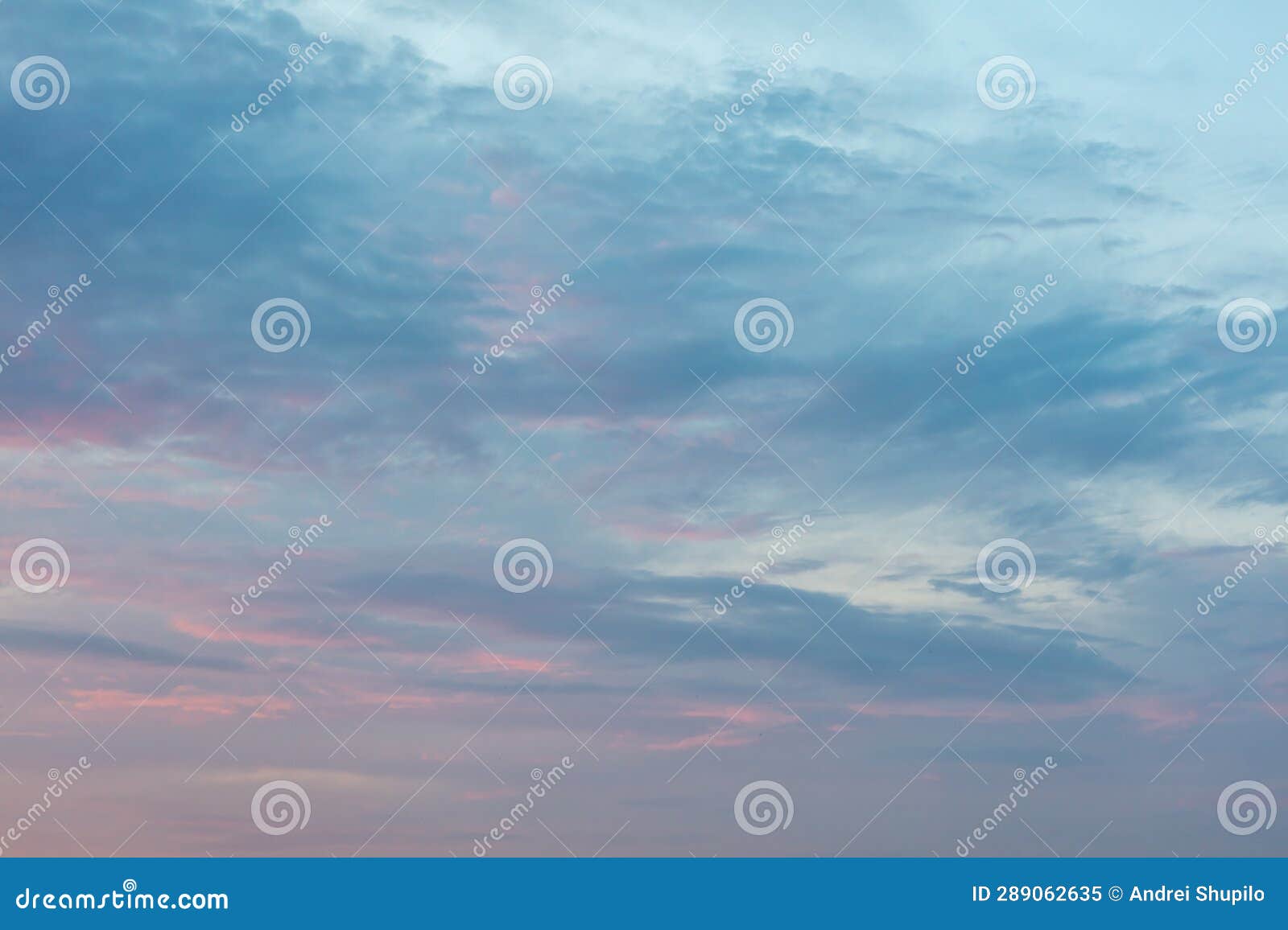 Pink Blue Clouds at Sunset As Background Stock Image - Image of blue ...