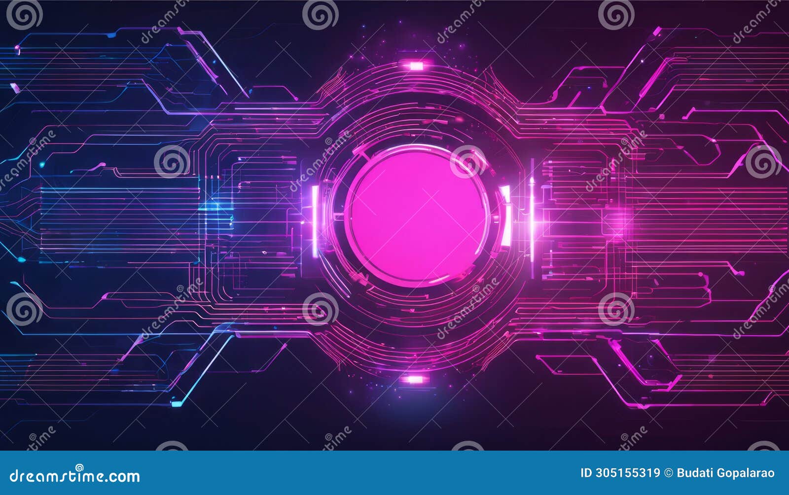 A Pink and Blue Computer Circuit Board Stock Illustration ...