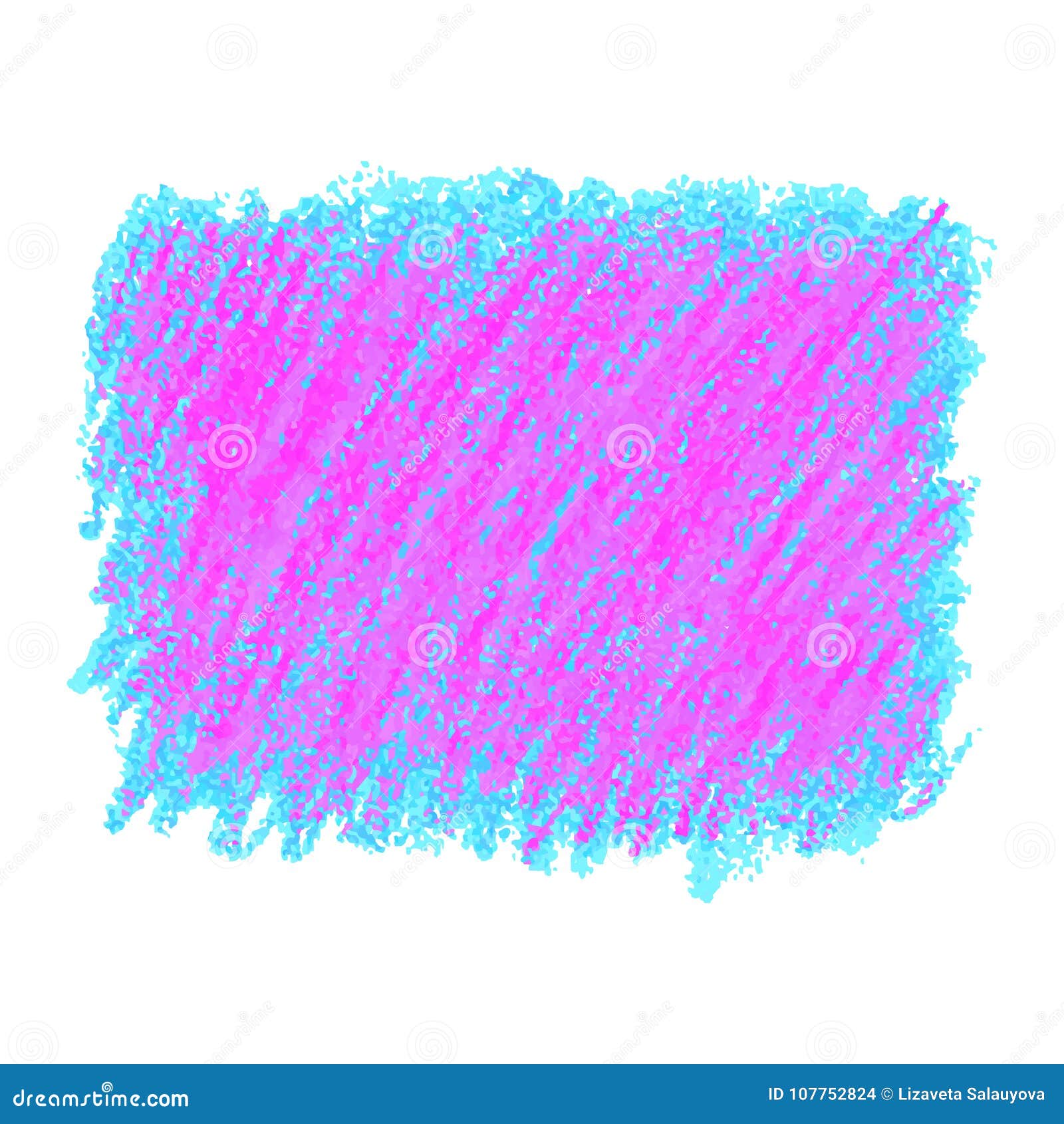 Pink and Blue Crayon Scribble Texture Stain Isolated on White ...