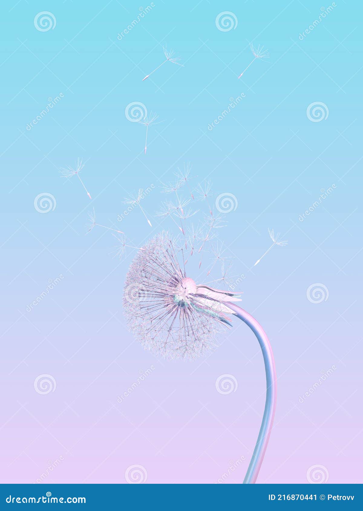 Dandelion particles fly up stock illustration. Illustration of artwork ...