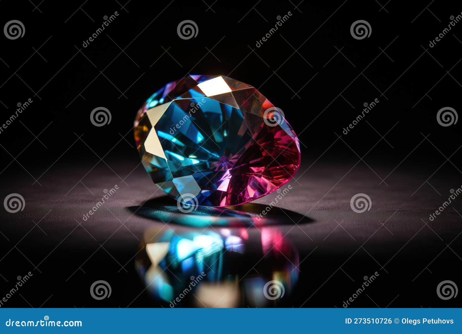 A Pink and Blue Diamond Sitting on Top of a Table Stock Illustration ...