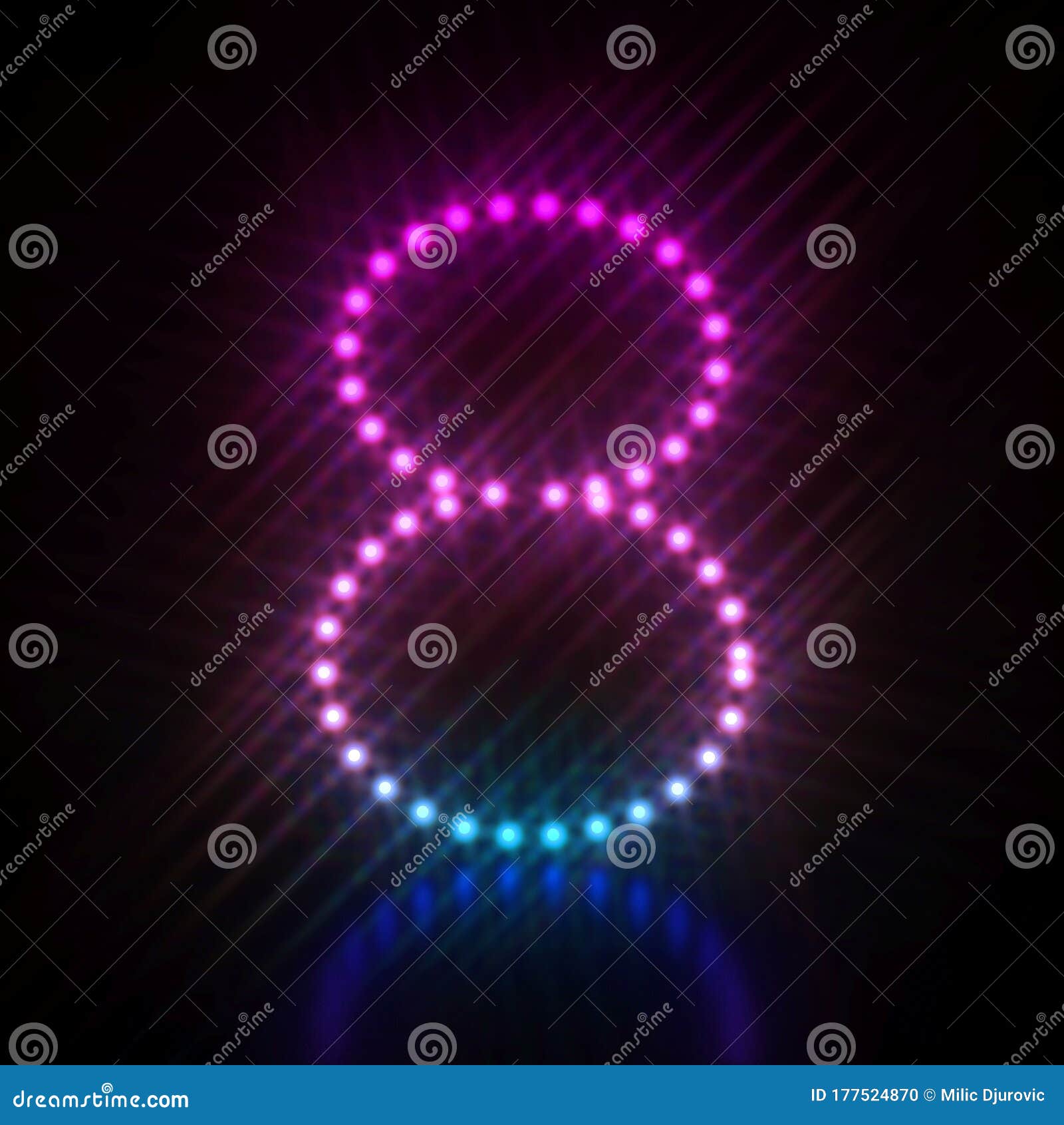 Pink Blue Dot Light Font Number 8 EIGHT 3D Stock Illustration ...