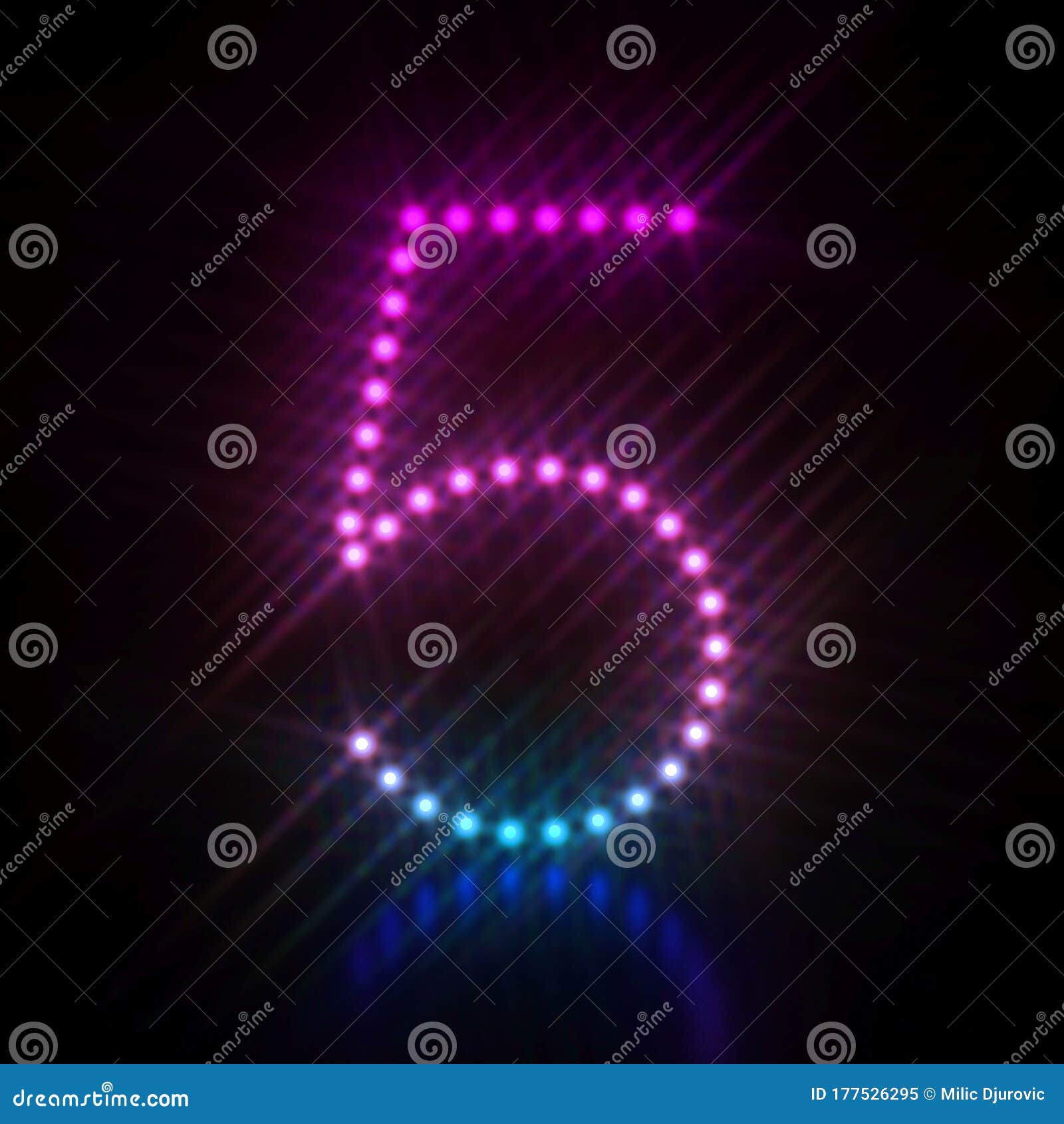 Pink Blue Dot Light Font Number 5 FIVE 3D Stock Illustration ...