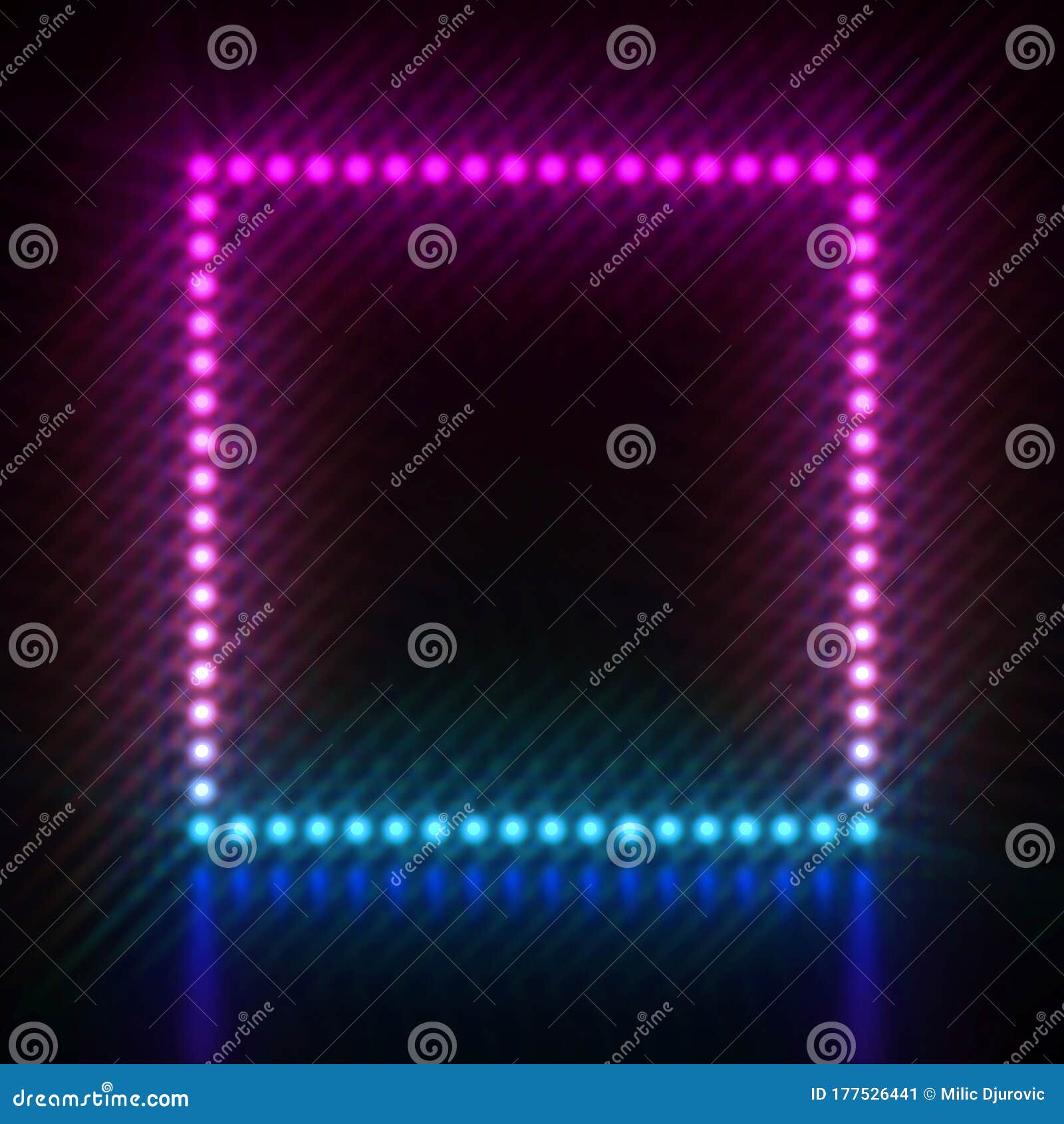 Pink Blue Dot Light Square Frame 3D Stock Illustration - Illustration ...