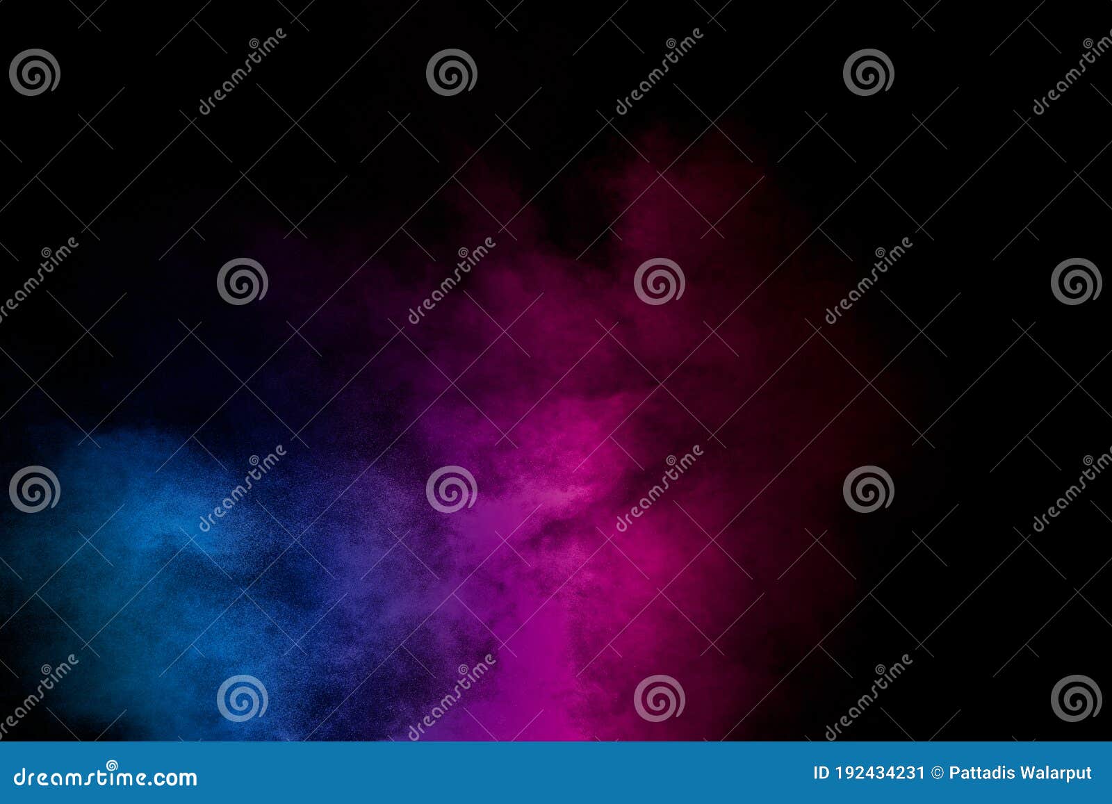 Pink Blue Dust Particles Splash on Black Background.Pink Blue Powder ...