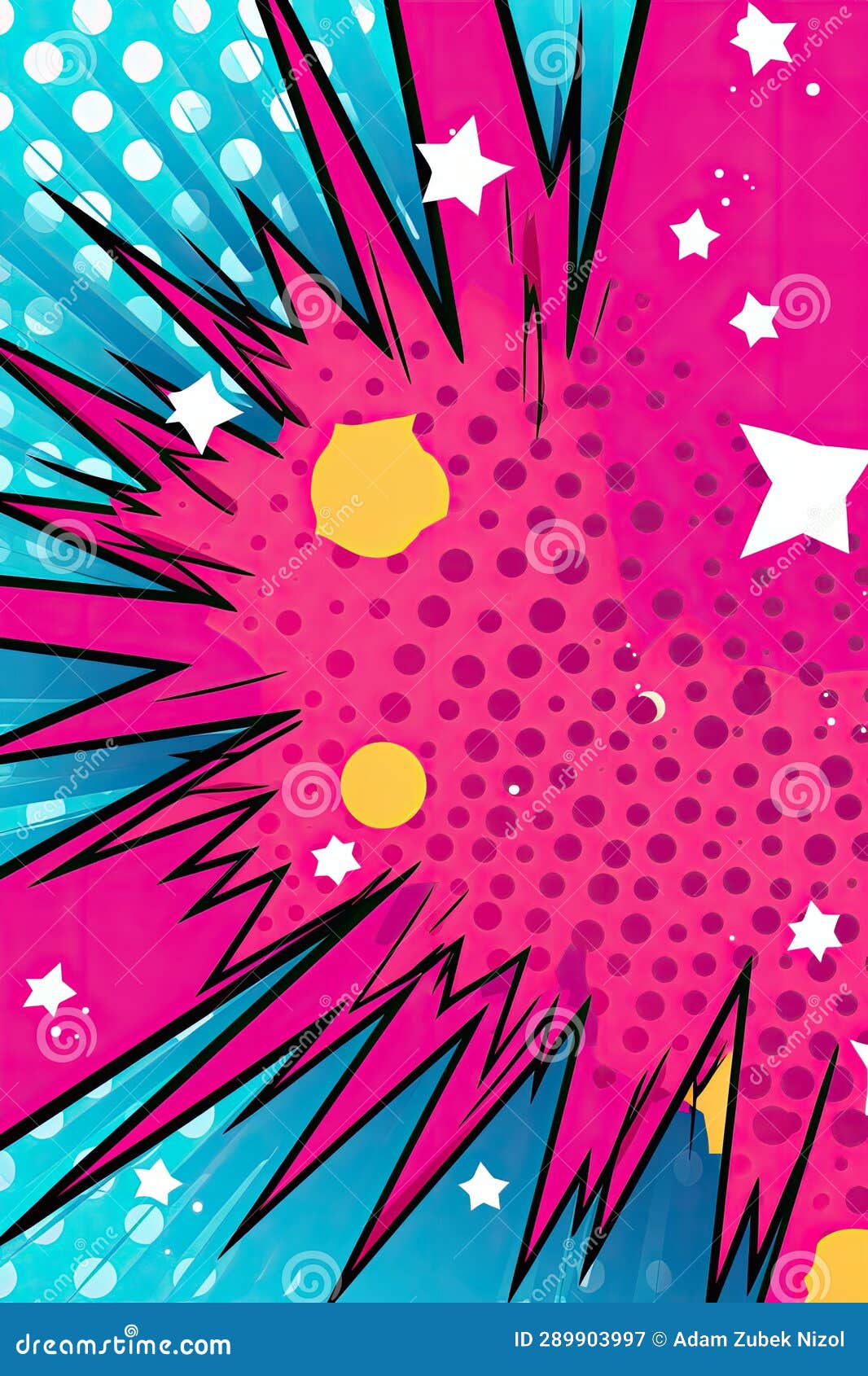 A Pink and Blue Explosion with White Stars Stock Illustration ...