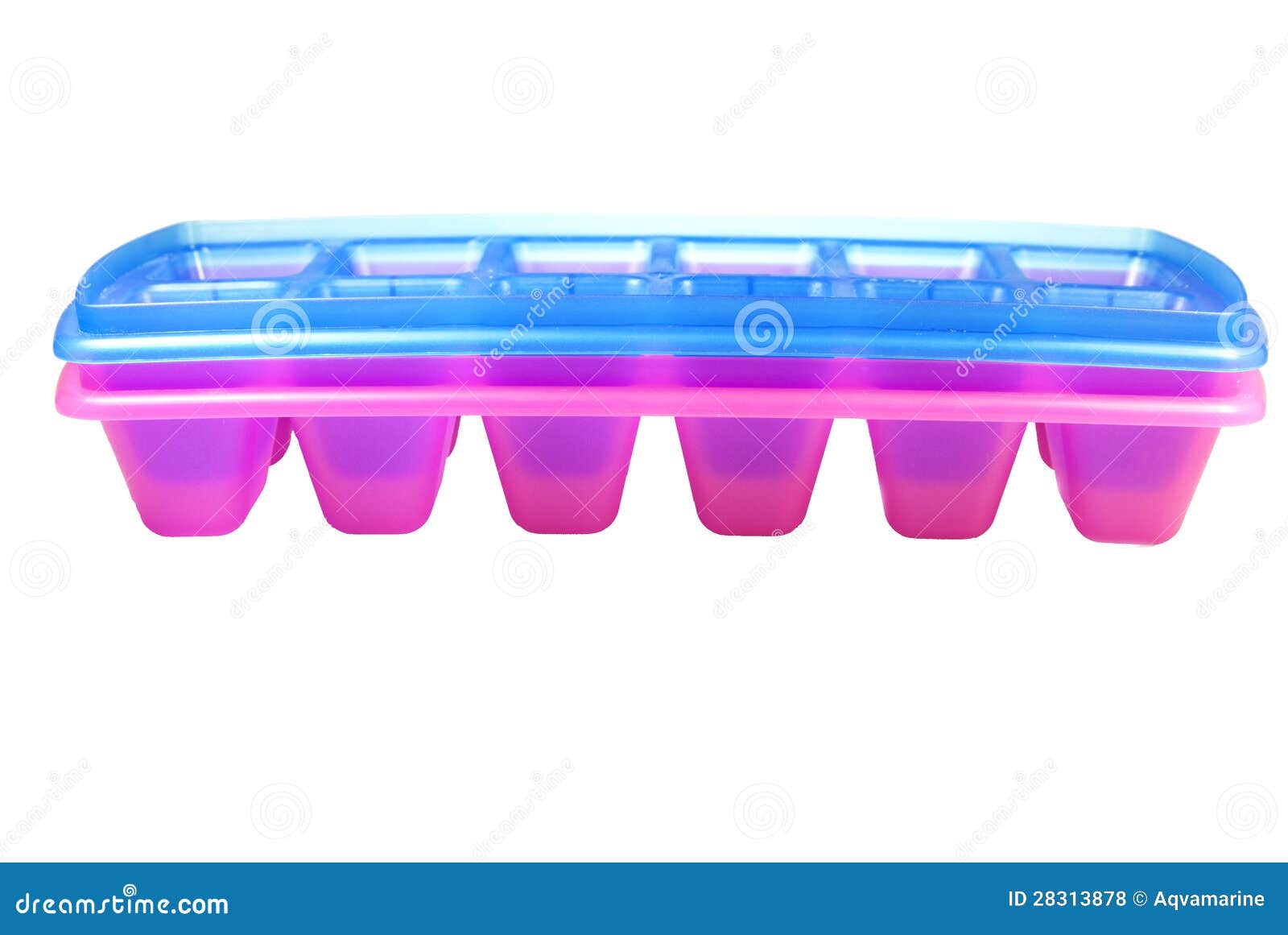 Pink and Blue Form To Freeze Ice on a White Background Stock Photo ...