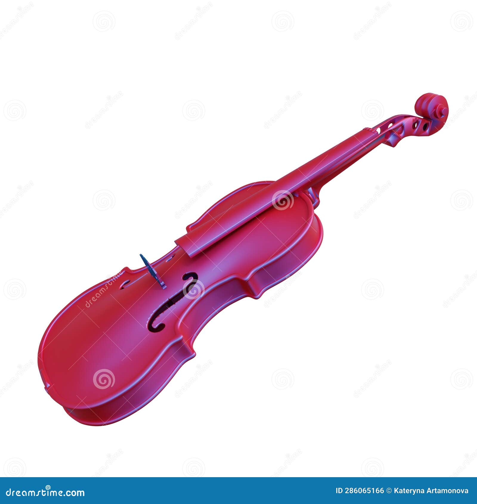 Pink Blue Gradient Violin Music Tools Icon. Isolated on White Background. 3D Render. Musical ...