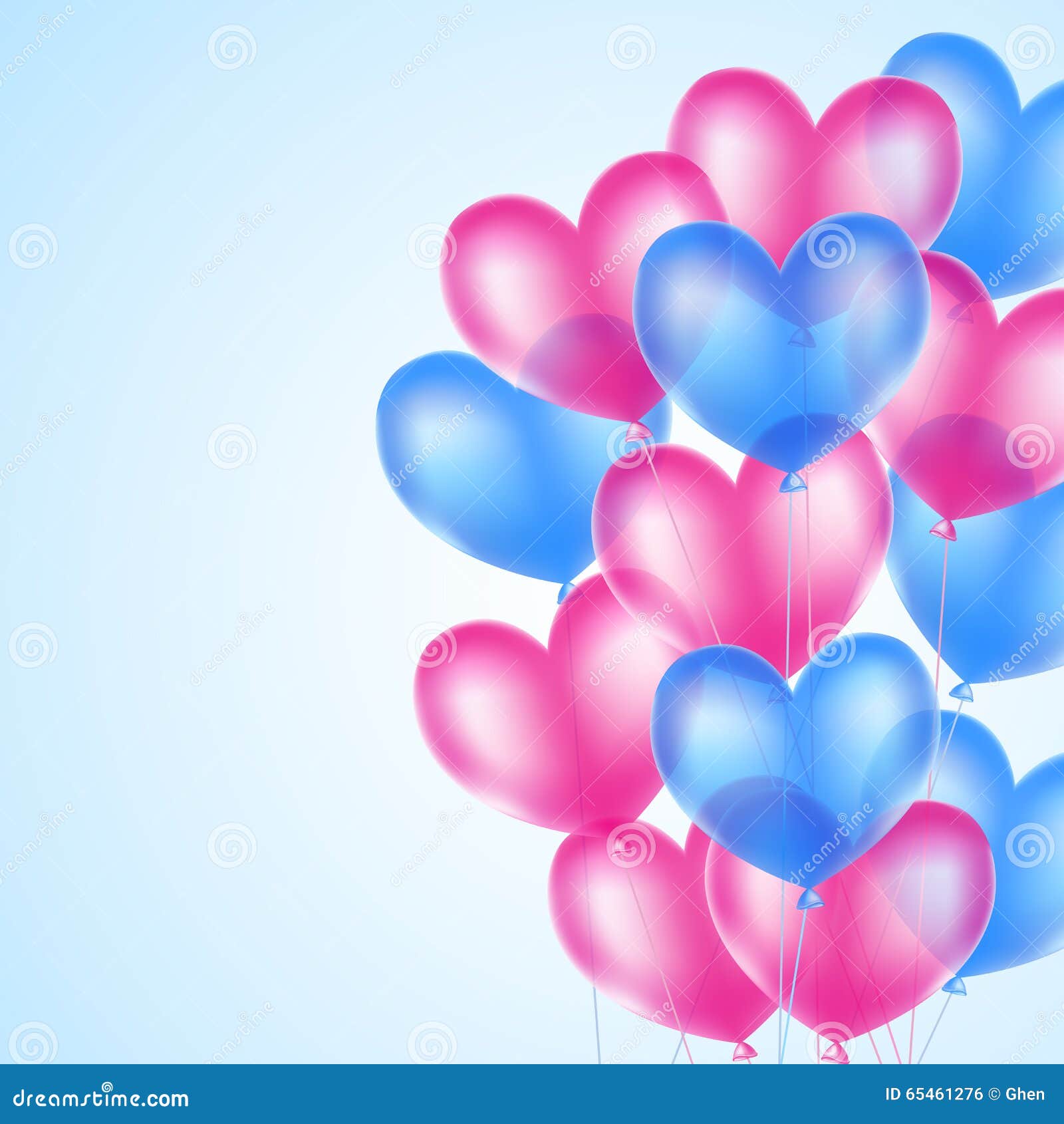 Pink and Blue Heart Balloons Stock Vector - Illustration of people ...