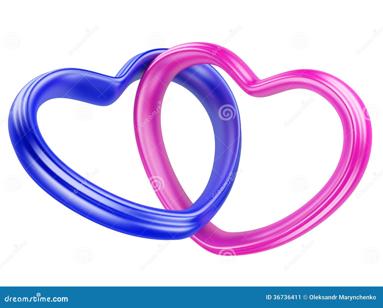 Pink And Blue Hearts Background