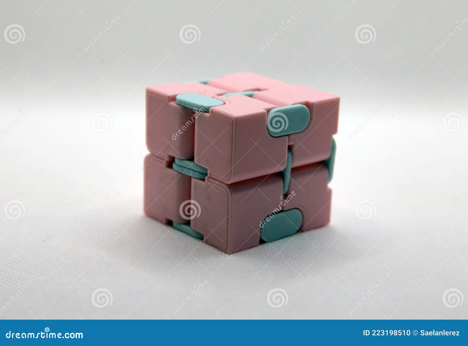 Pink and Blue Infinity Cube with White Background Stock Photo - Image ...