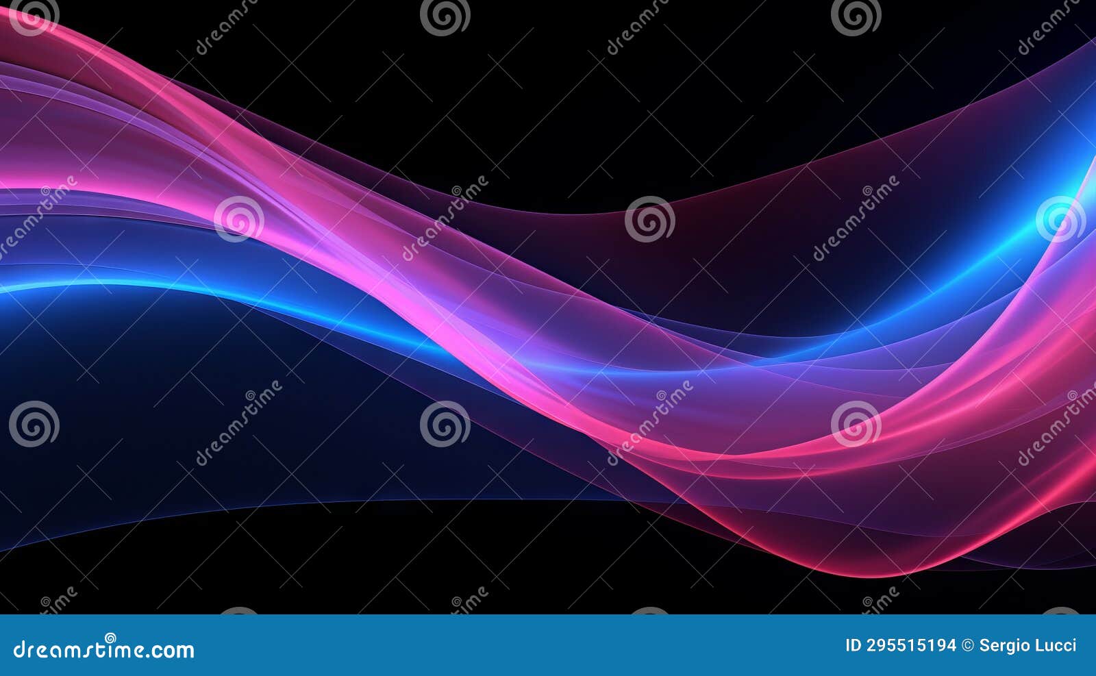 Pink and Blue Lines on a Dark Background. Gradient Flowing Wave Lines ...