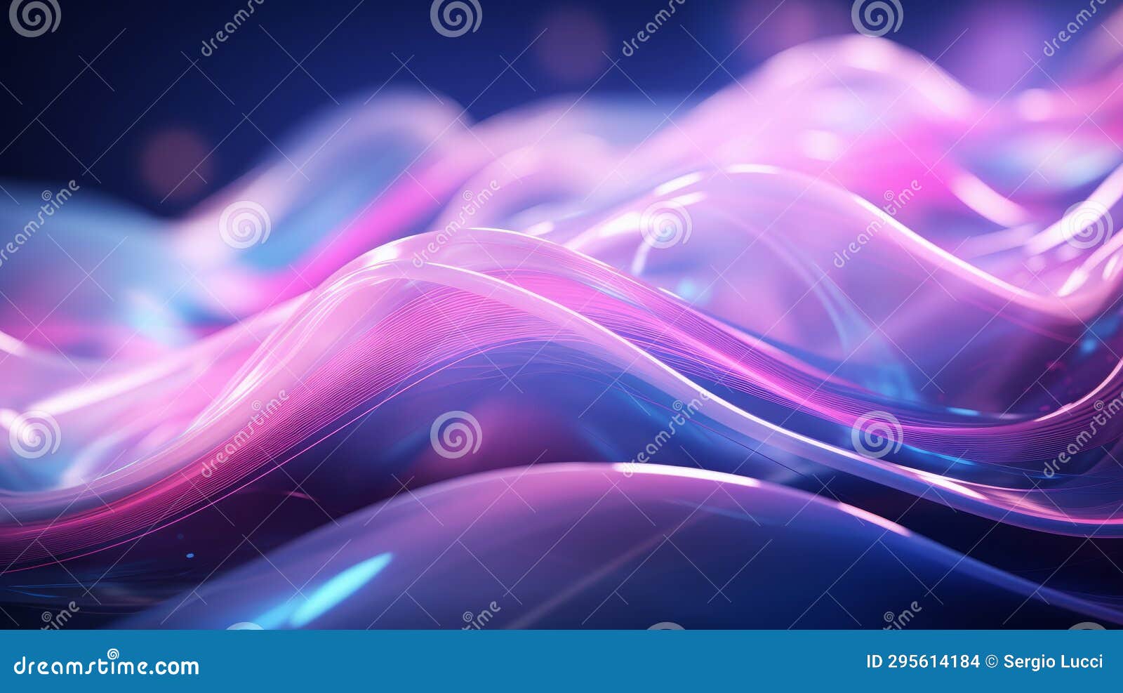 Pink and Blue Lines on a Dark Background. Gradient Flowing Wave Lines ...